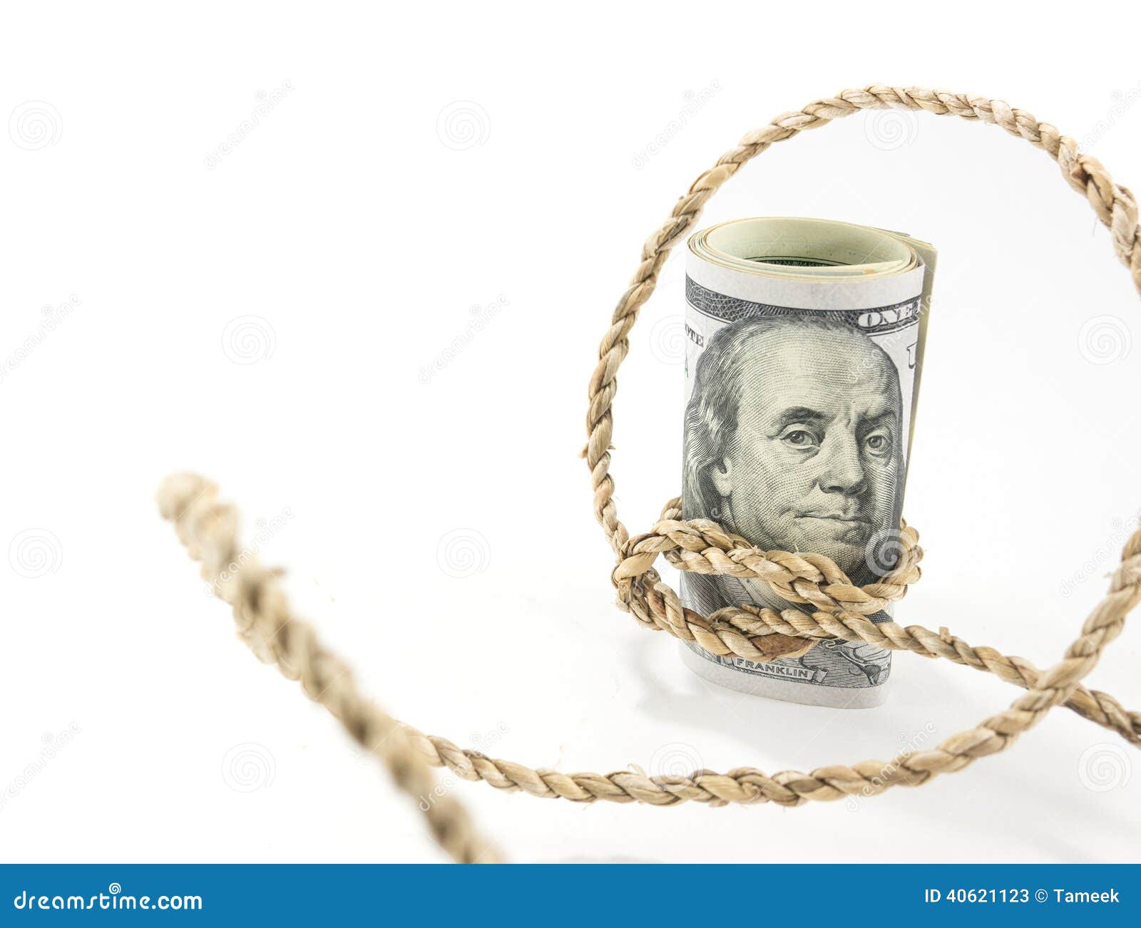Money binding with rope stock image. Image of bank, recession - 40621123