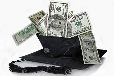 Money in Black Graduation Cap Stock Photo - Image of achieve, buck: 8419508