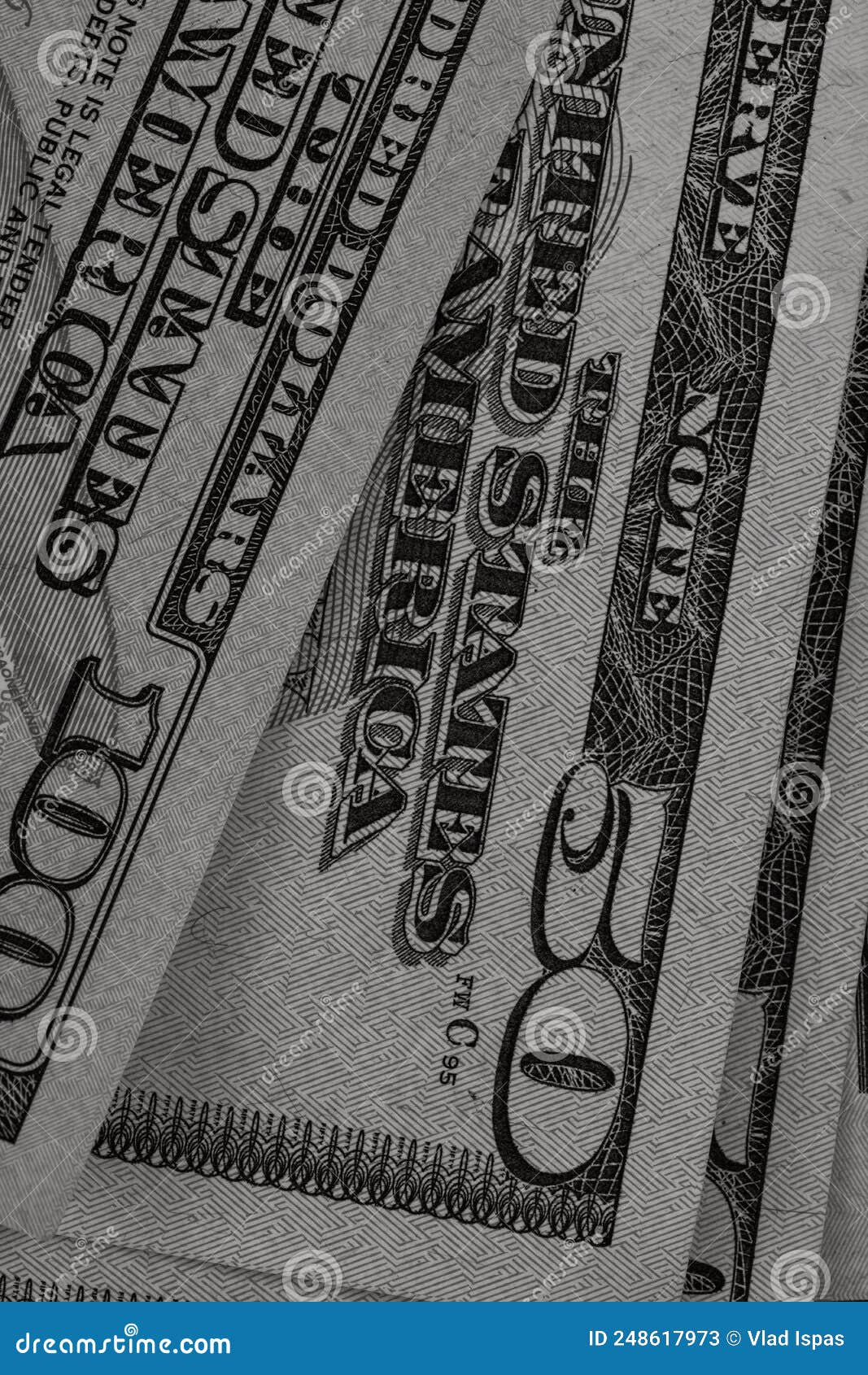 Money Black and White. Detail of Money Stock Image - Image of banknote ...