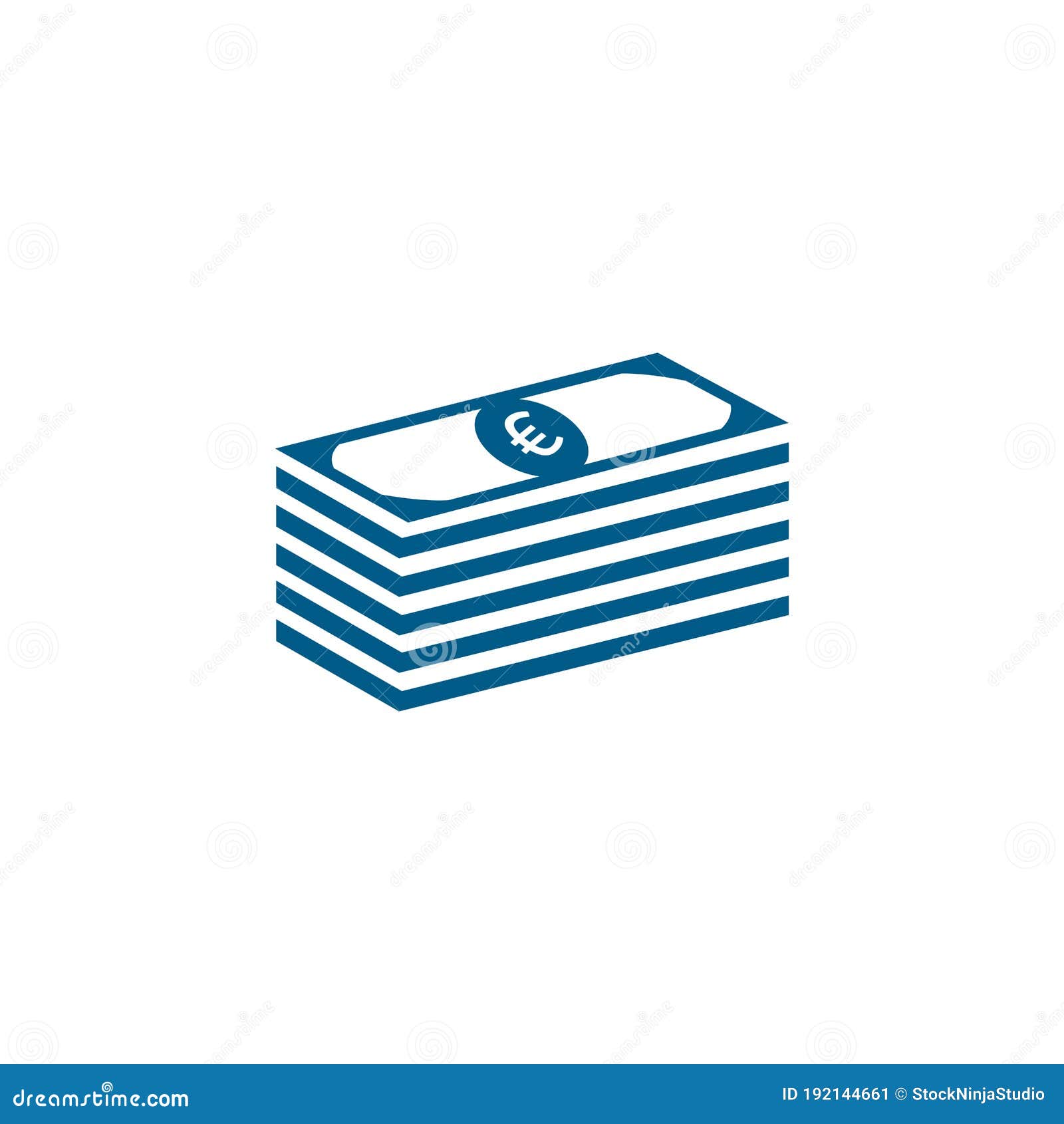 Money Blue Icon on White Background. Blue Flat Style Vector ...