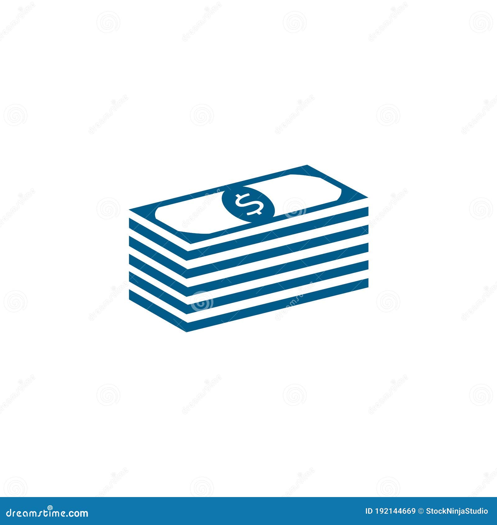 Money Blue Icon on White Background. Blue Flat Style Vector ...