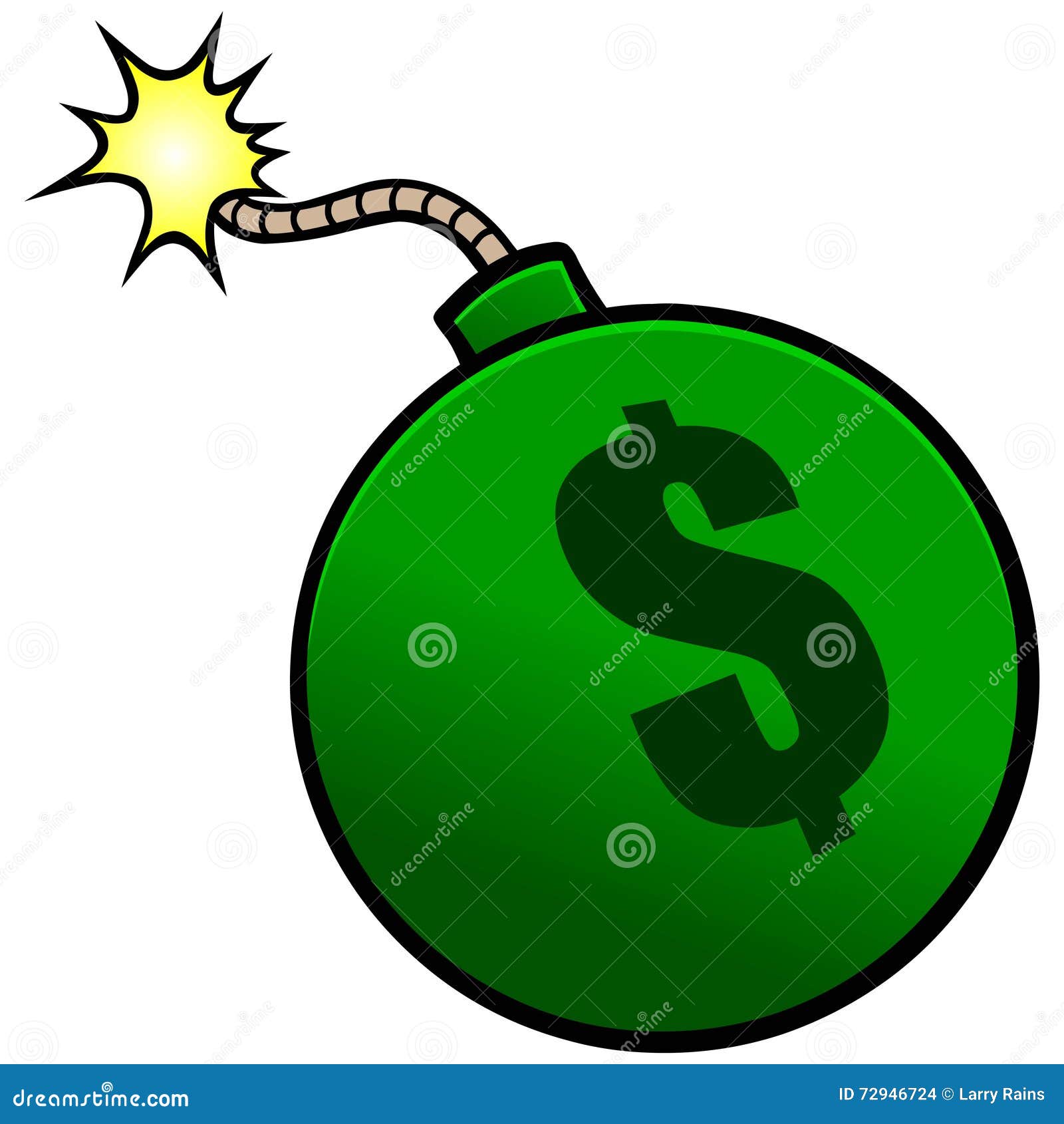 Money Bomb stock vector. Illustration of fuse, home, finance - 72946724