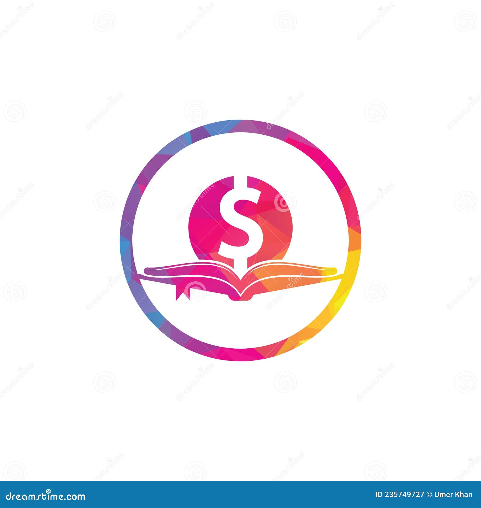 Money Book Icon Logo Design Element. Stock Vector - Illustration of ...