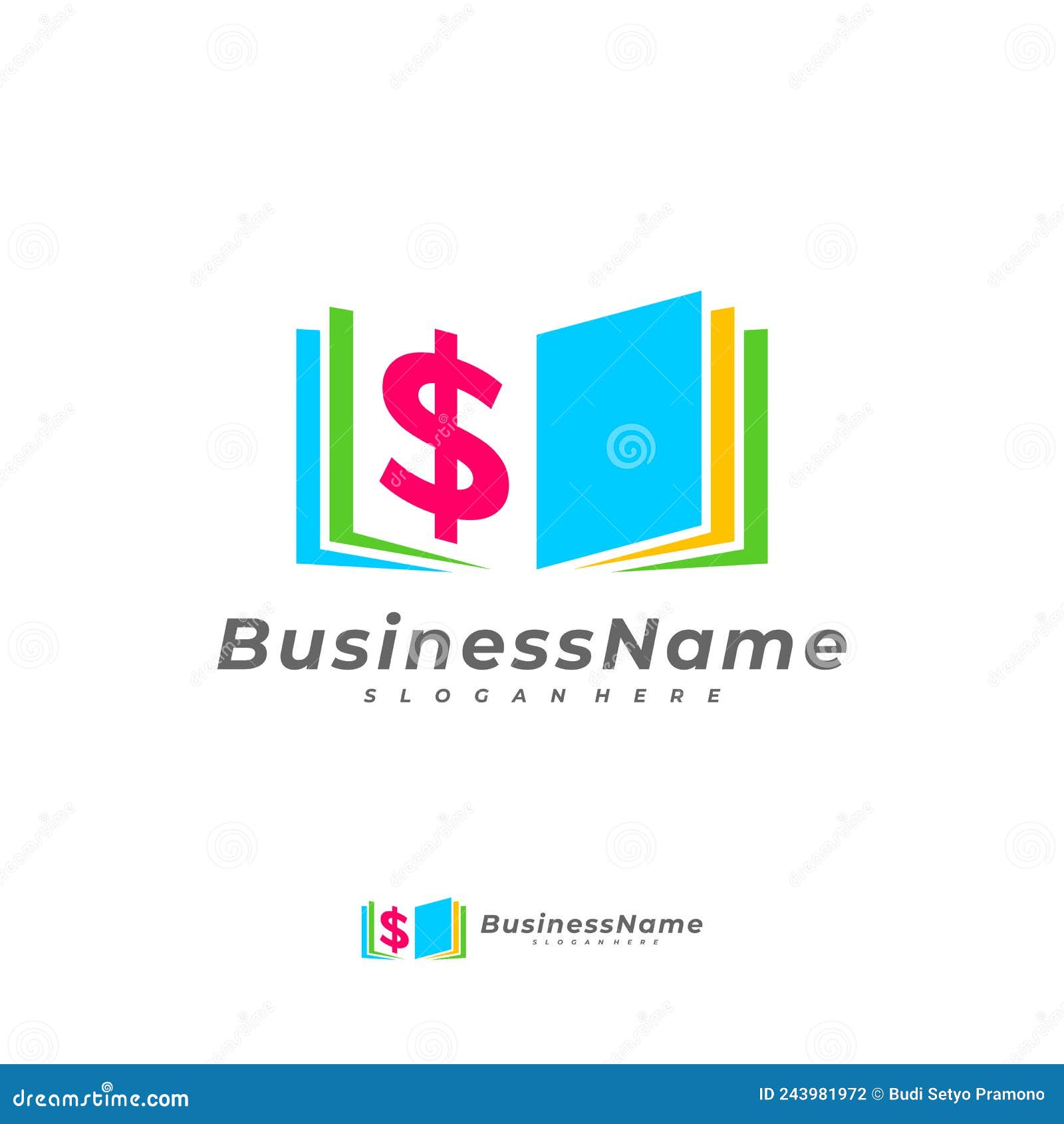 Money Book Logo Vector Template, Creative Money Logo Design Concepts ...