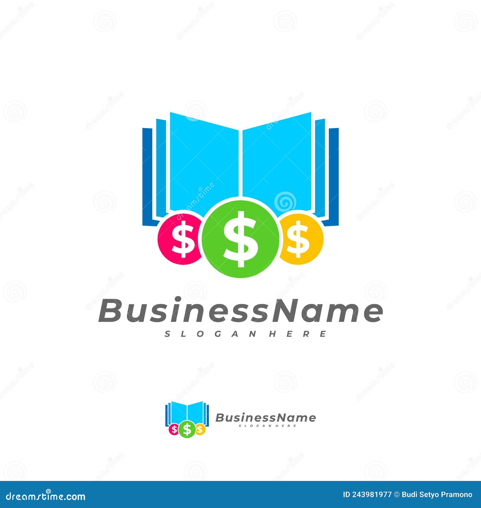 Money Book Logo Vector Template, Creative Money Logo Design Concepts ...