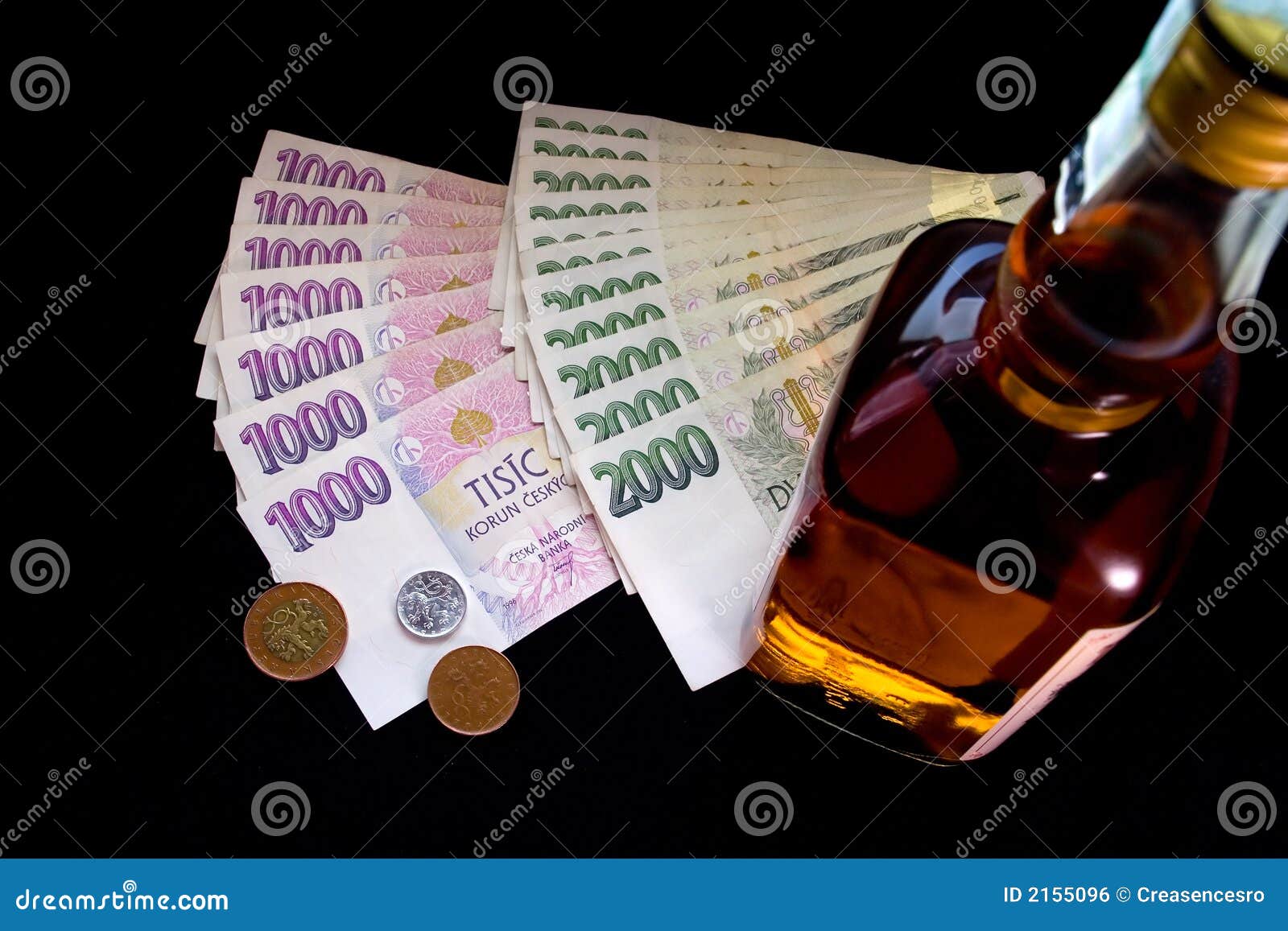 Money and bottle stock photo. Image of banking, krone - 2155096