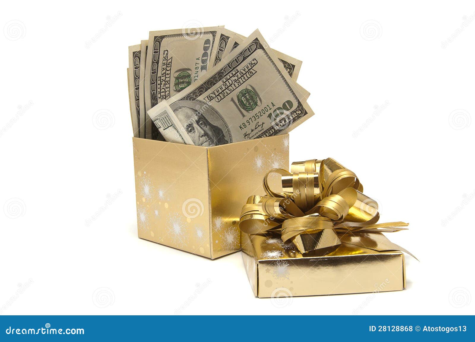 Money in the box stock photo. Image of money, present - 28128868