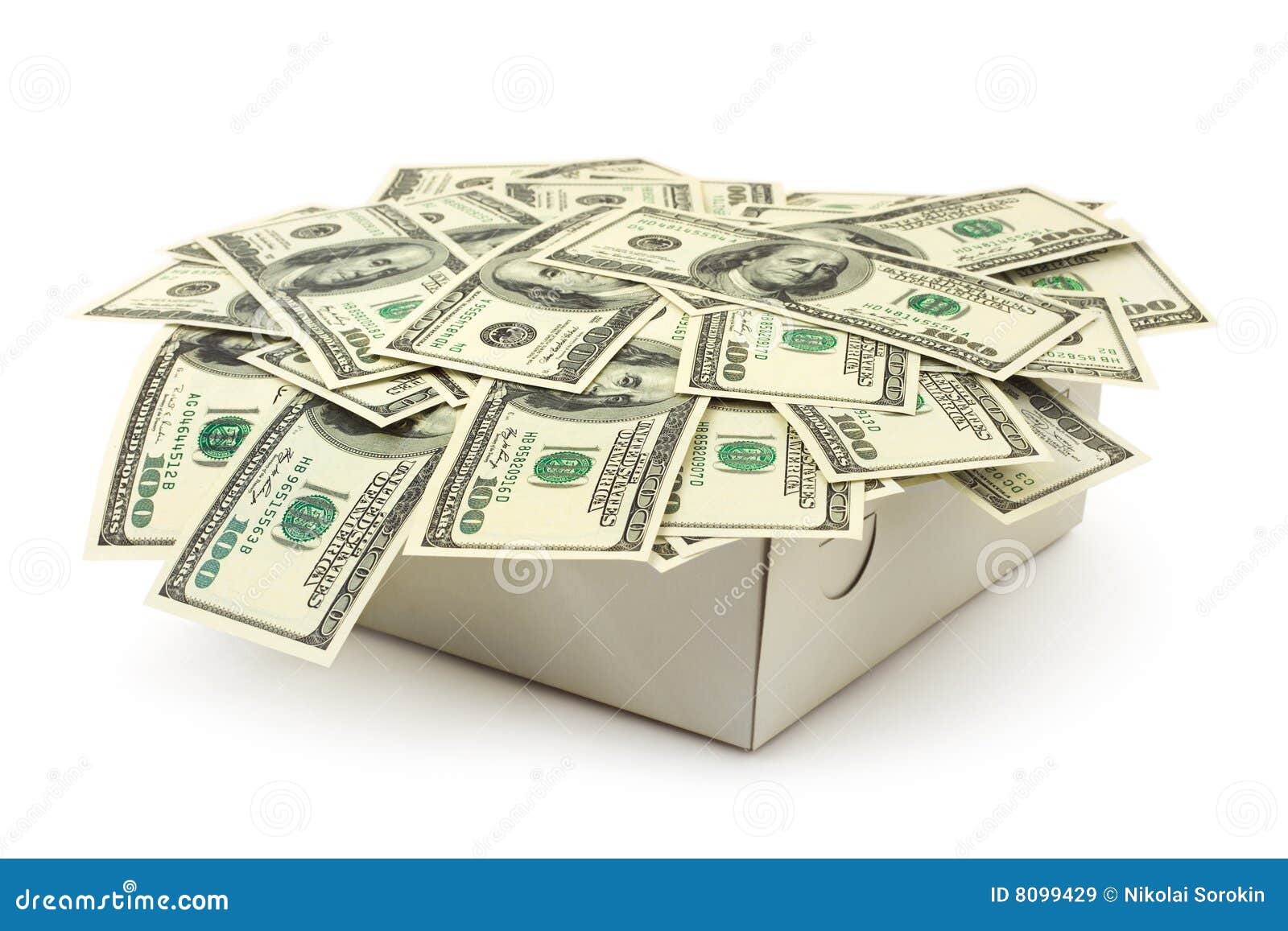 Money in box stock image. Image of bank, coin, isolated - 8099429