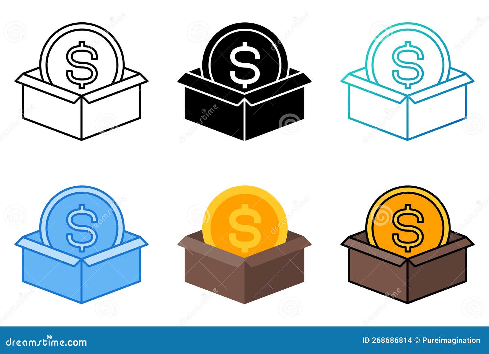Money Box in Flat Style Isolated Stock Vector - Illustration of ...
