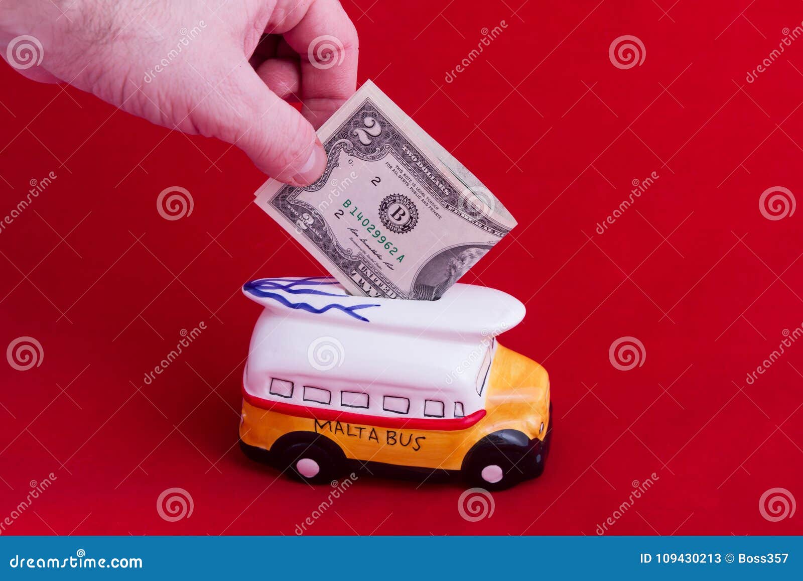 Money Box, in the Form of a Ceramic Bus with a Denomination of Two ...