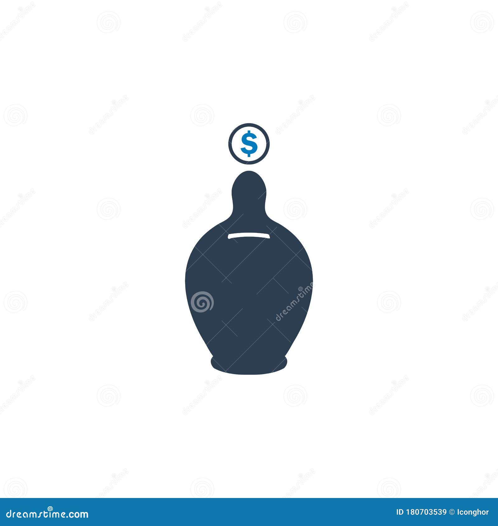 Money Box Icon. stock vector. Illustration of coin, money - 180703539