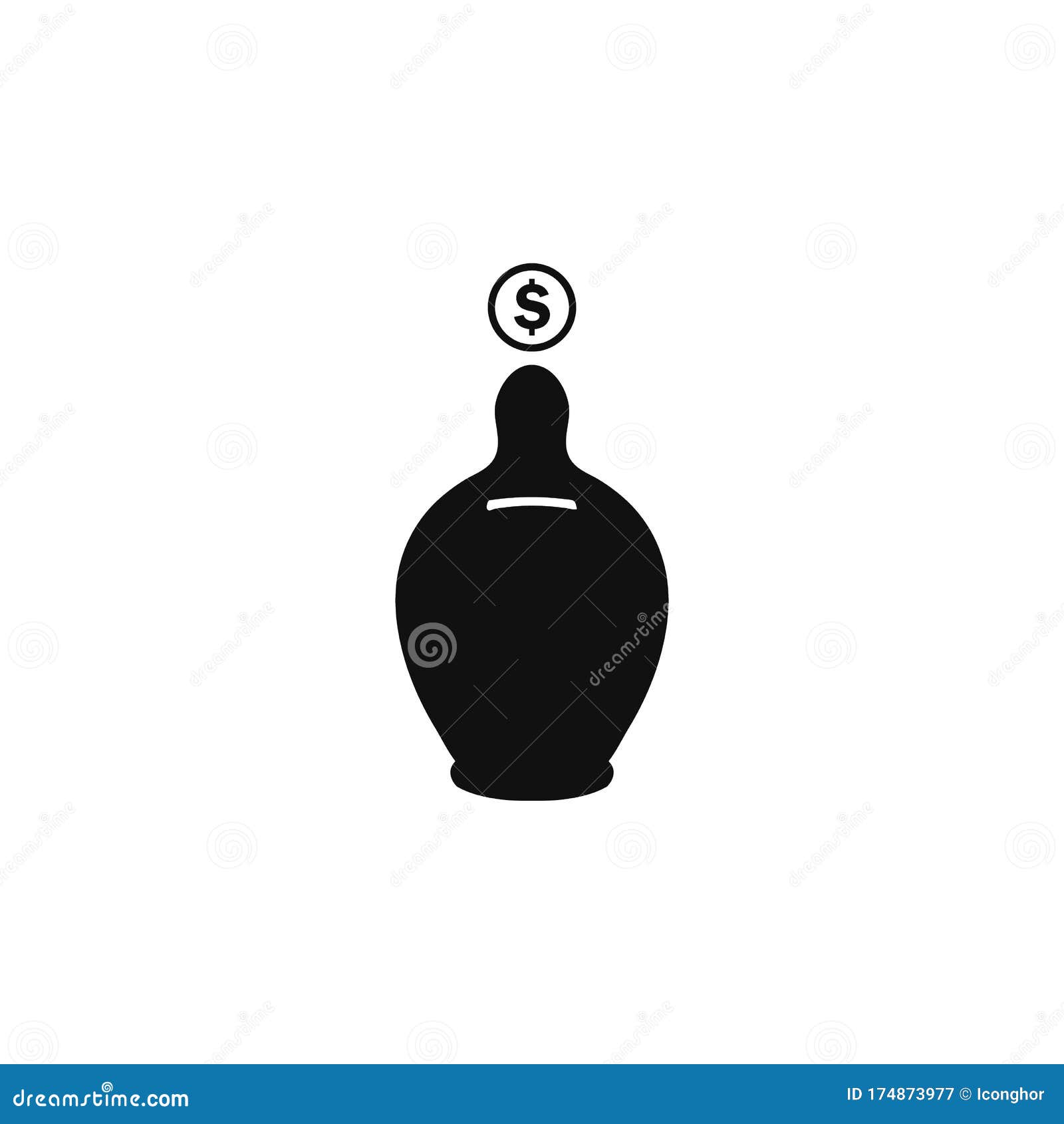 Money Box Icon. stock vector. Illustration of style - 174873977