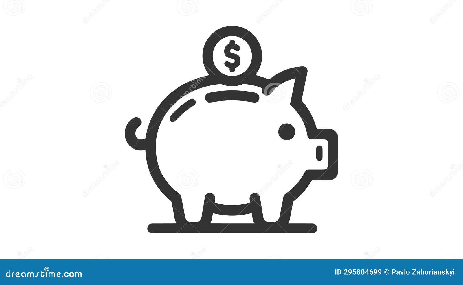 Money Box Line Icon Isolated on White Background Stock Illustration ...