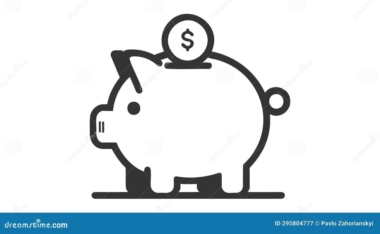 Money Box Line Icon Isolated on White Background Stock Illustration ...