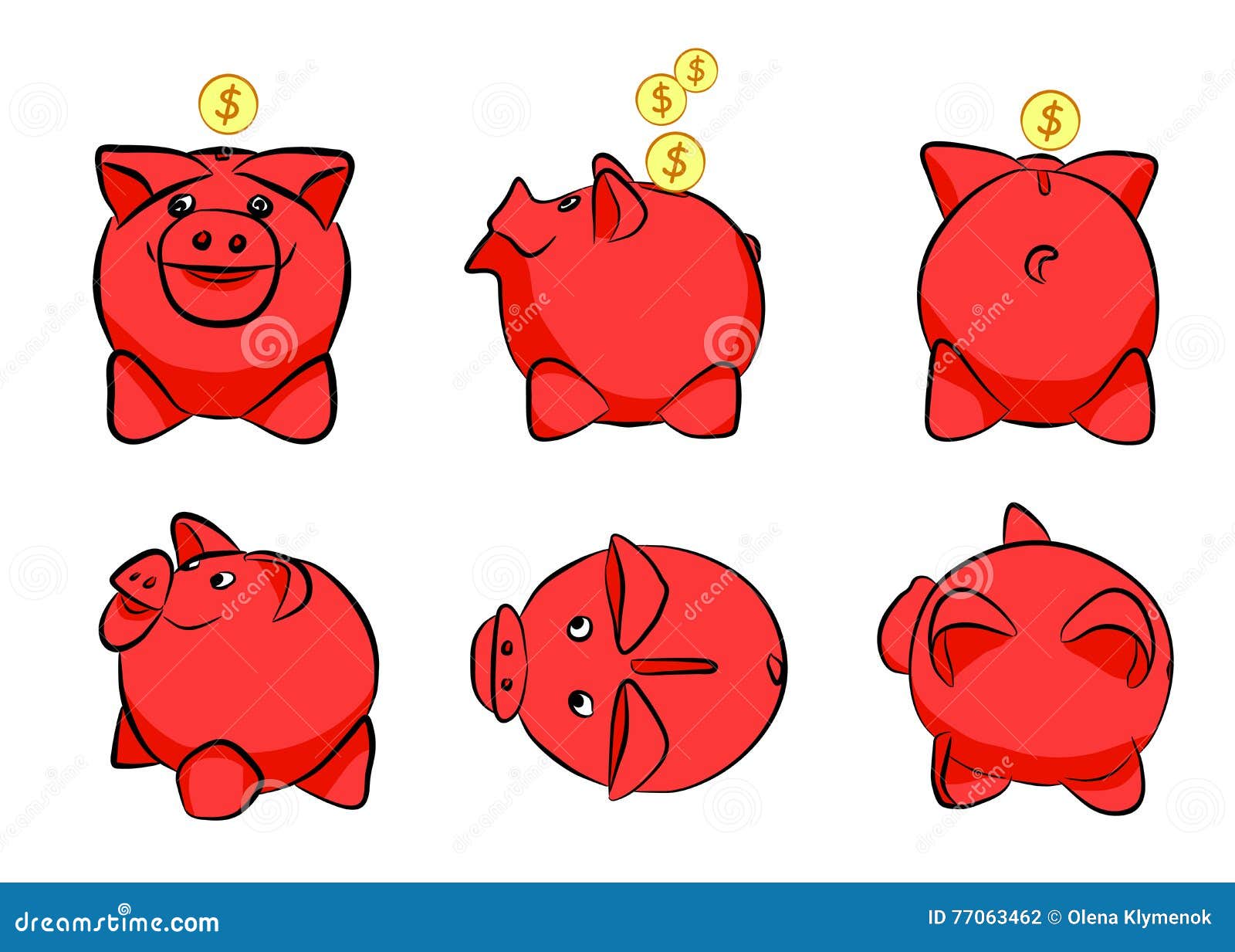 Money Box Pig Saving Money. Stock Vector - Illustration of charity ...