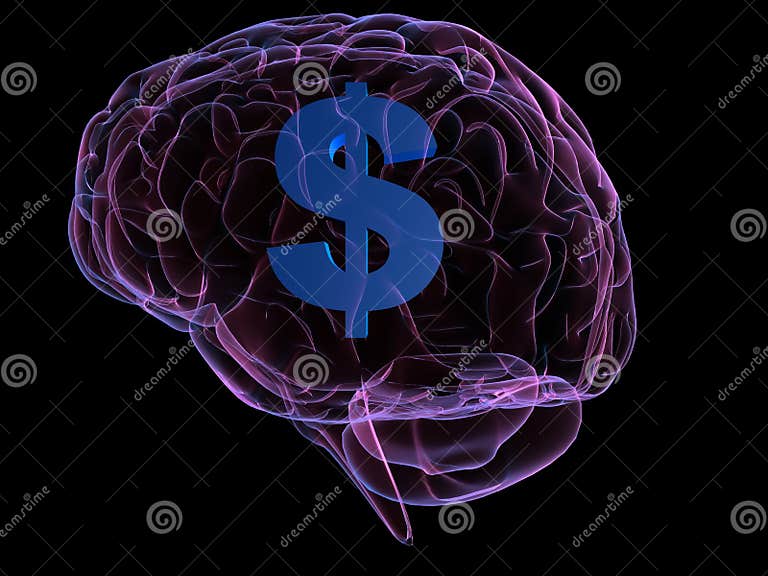 Money brain stock illustration. Illustration of graphic - 4418395