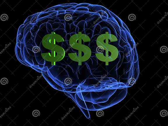 Money brain stock illustration. Illustration of metal - 4418402
