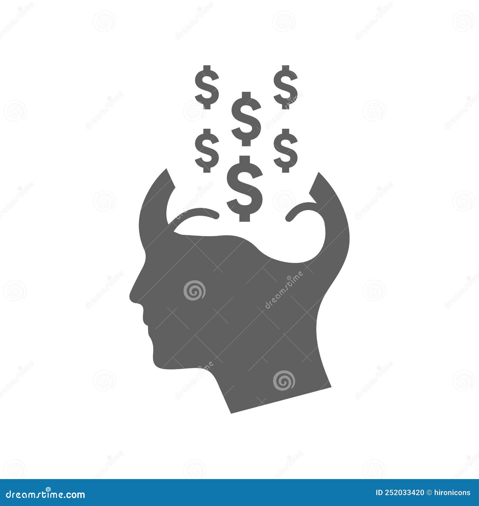 Money, Brain, Dollar, Science Icon. Gray Vector Graphics Stock Vector ...