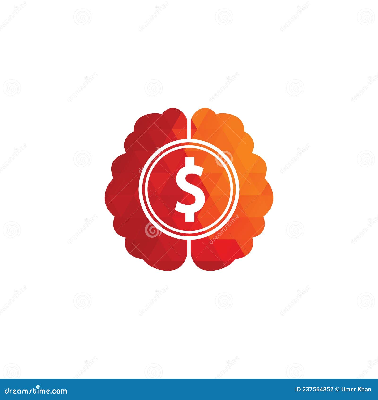 Money Brain Icon Logo Design Element. Stock Vector - Illustration of ...