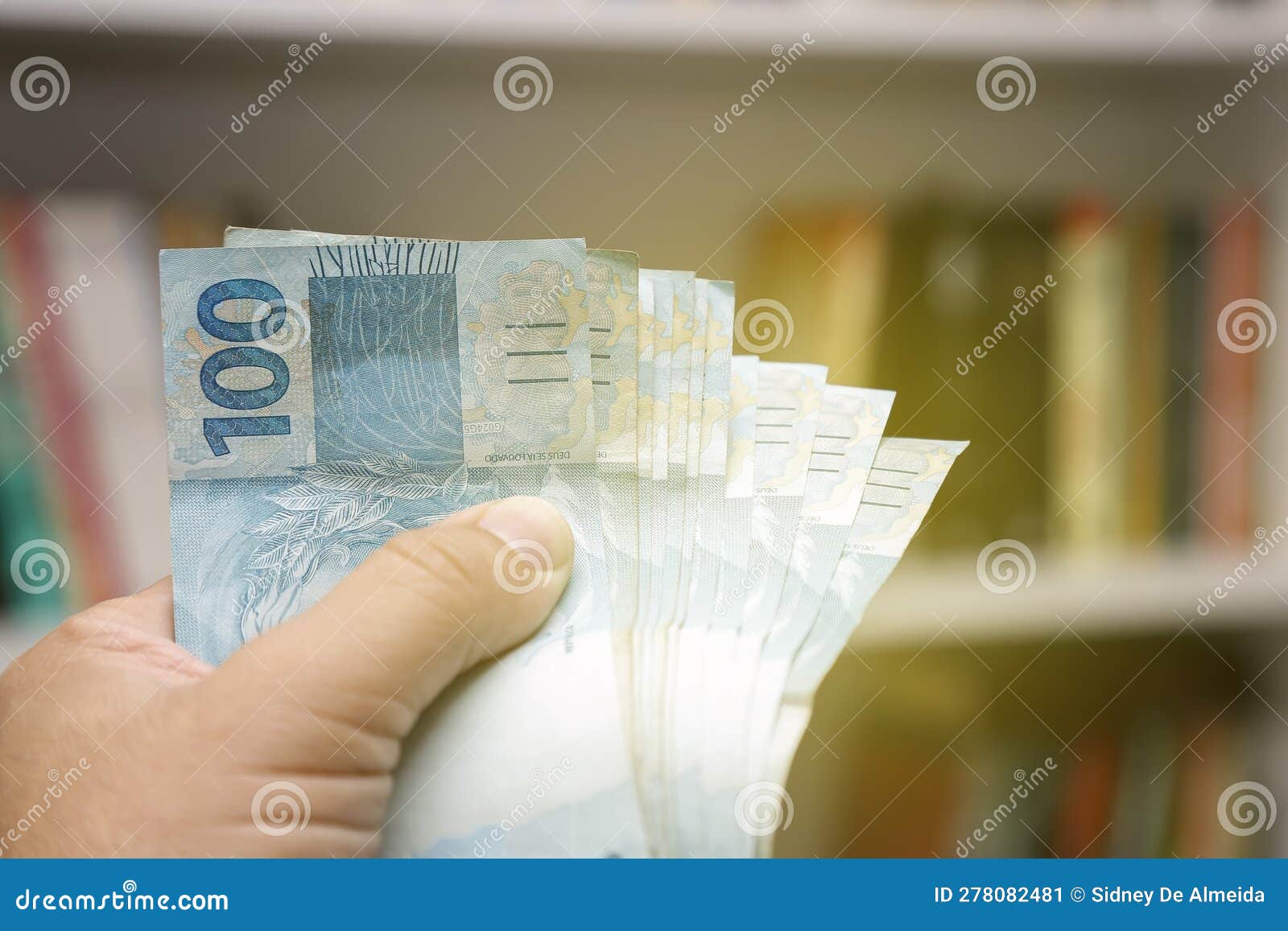 Money from Brazil - Several Hundred Real Bills Stock Image - Image of ...