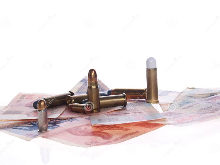 Money and bullets stock image. Image of paper, russia - 1100045