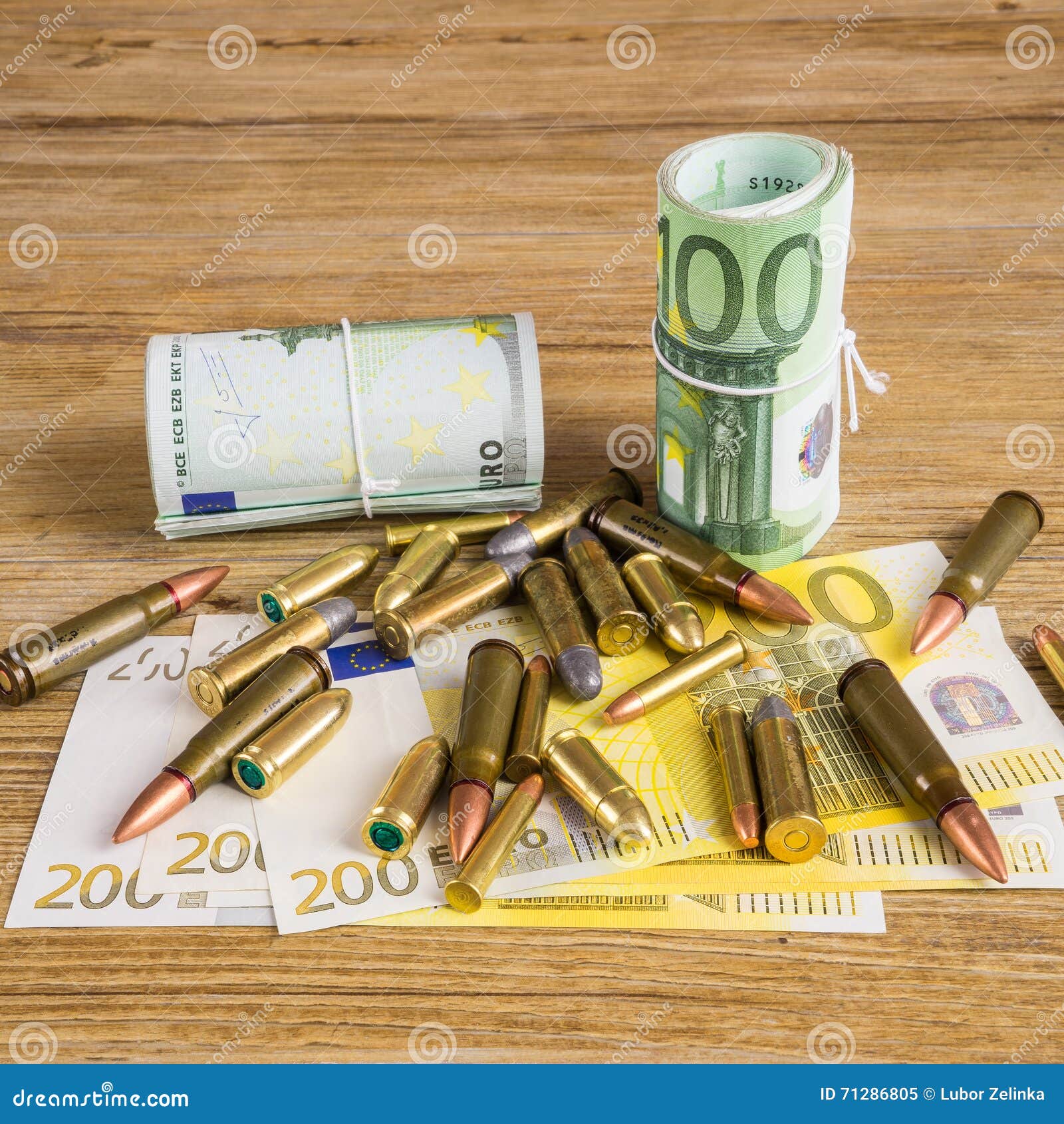 Money and bullets stock image. Image of weapon, shot - 71286805