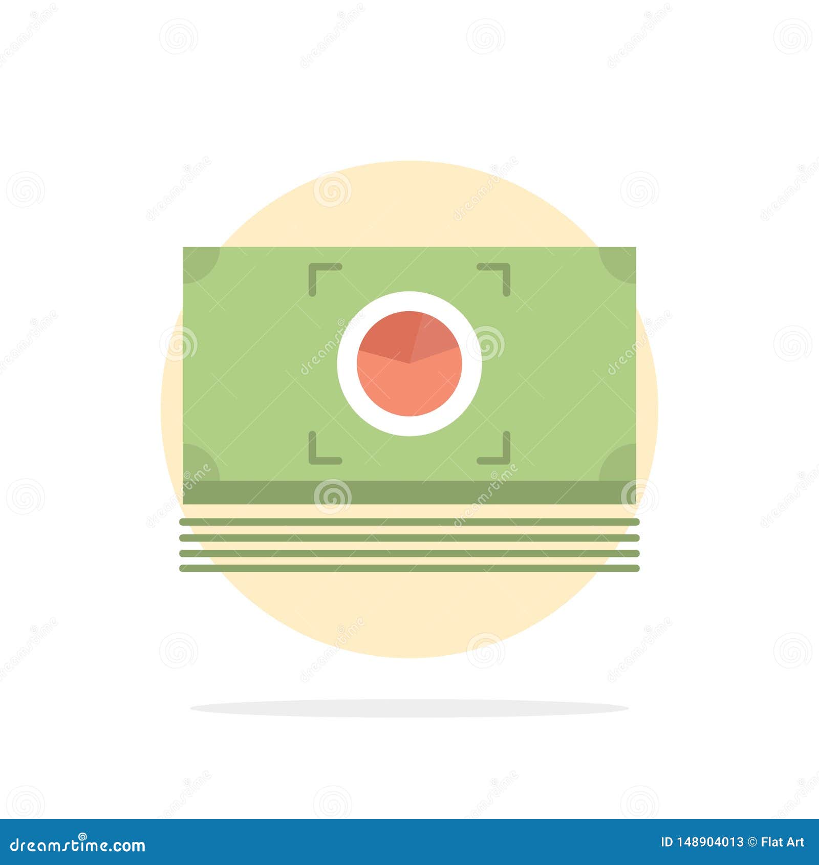 Money, Bundle, Cash, Dollar Abstract Circle Background Flat Color Icon ...