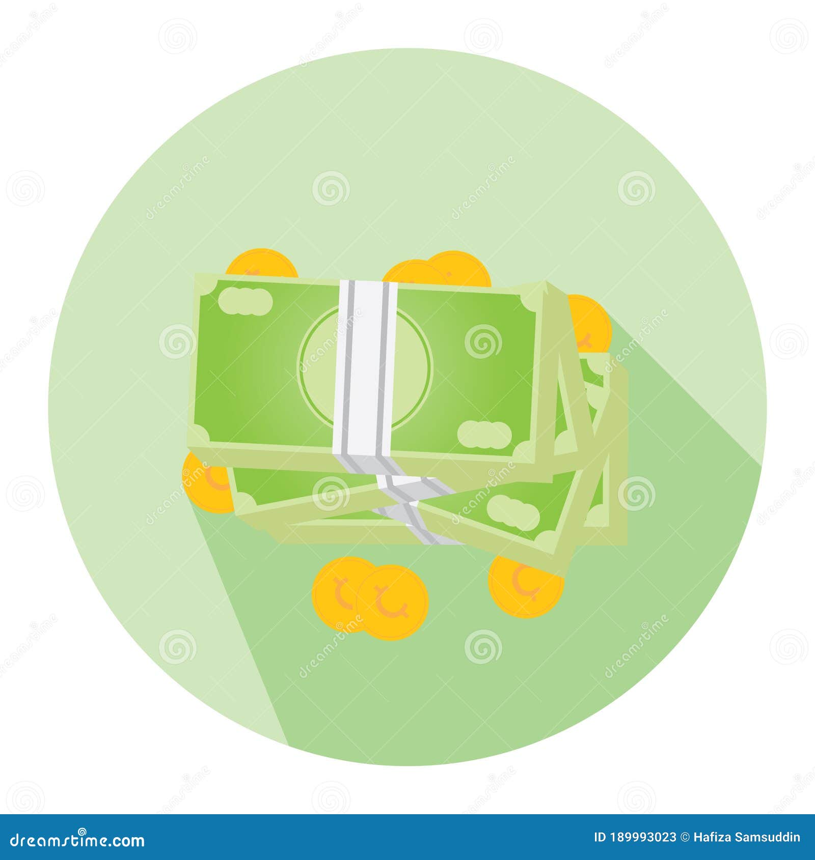 Money Bundles. Vector Illustration Decorative Design Stock Vector ...