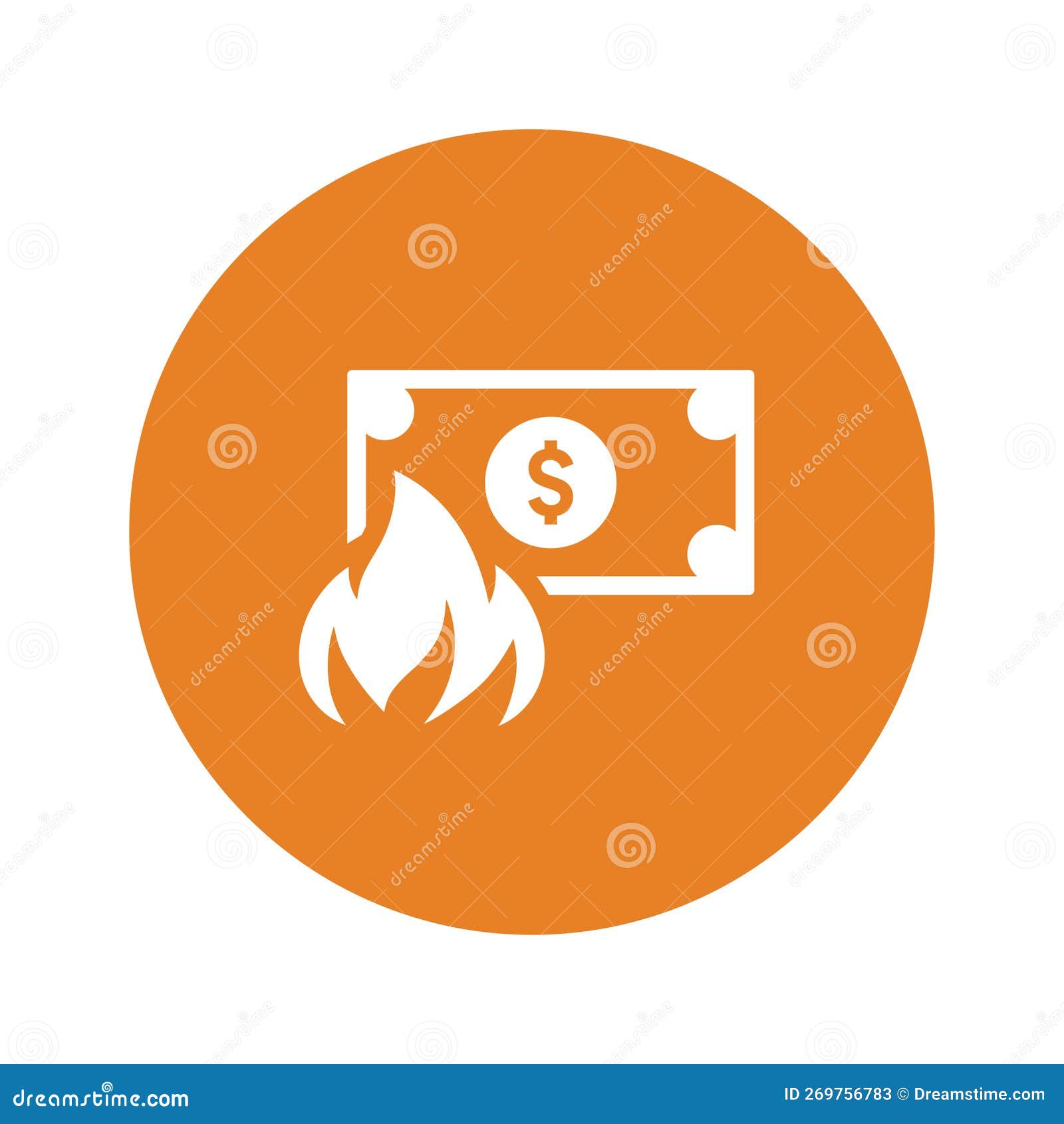 Money Burning Icon. Outline Symbol Stock Illustration - Illustration of ...