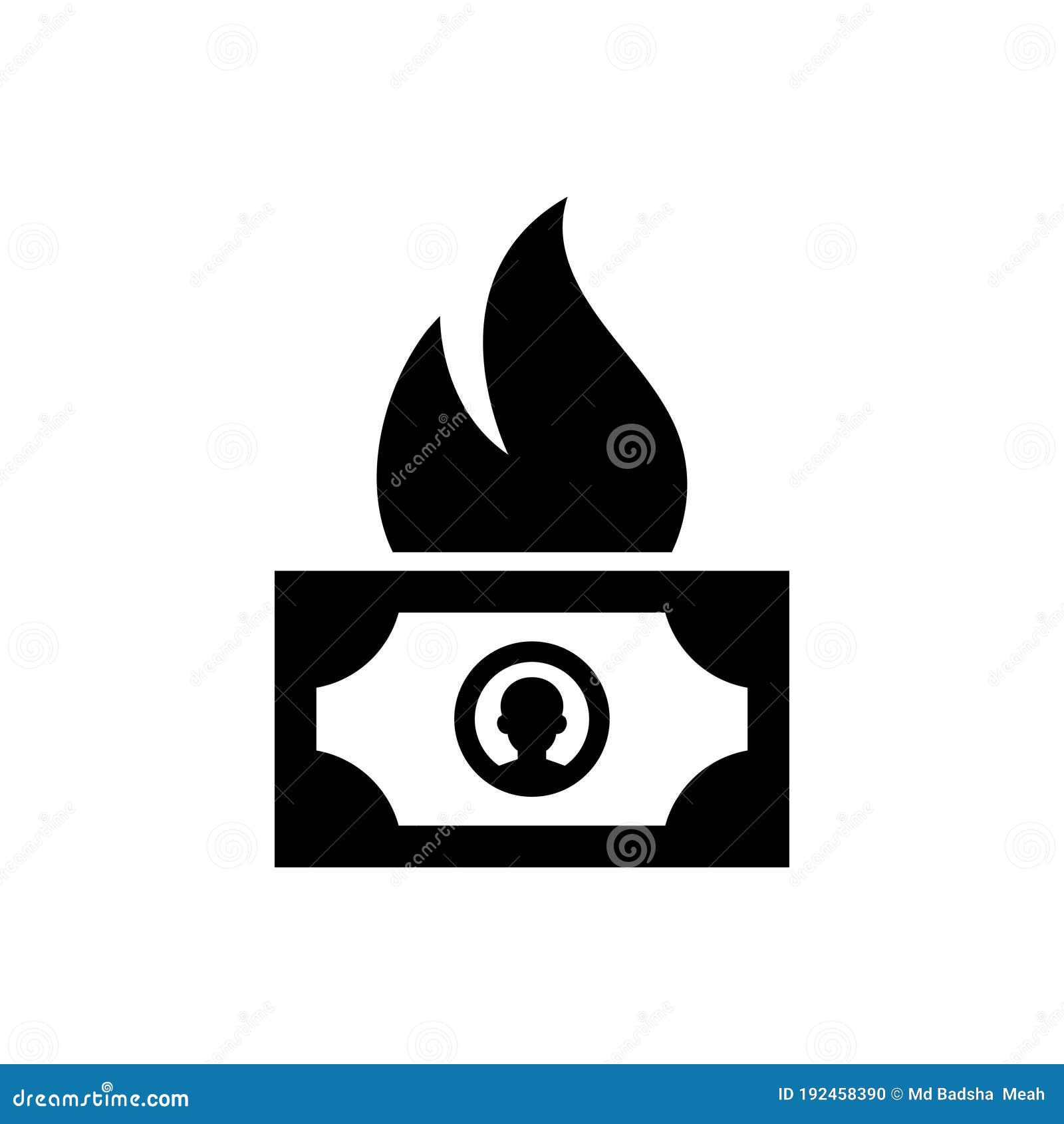 Money Burning Icon stock vector. Illustration of financial - 192458390