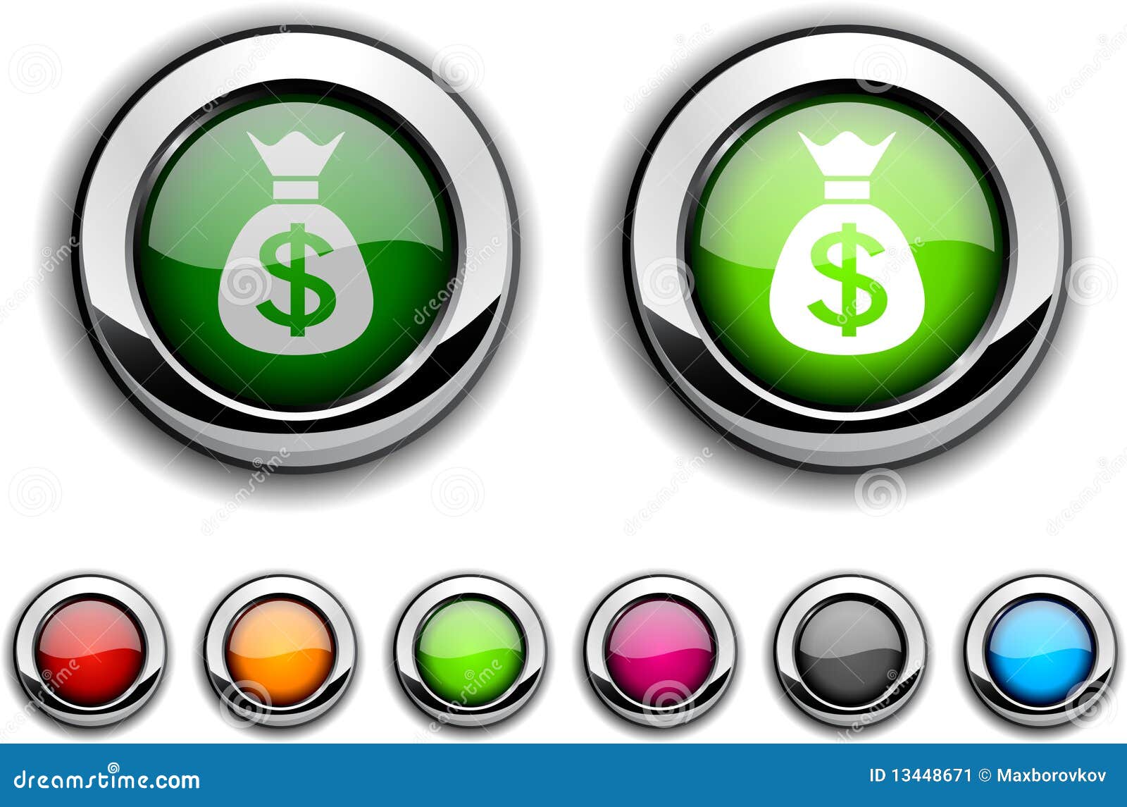 Money button. stock vector. Illustration of border, shiny - 13448671