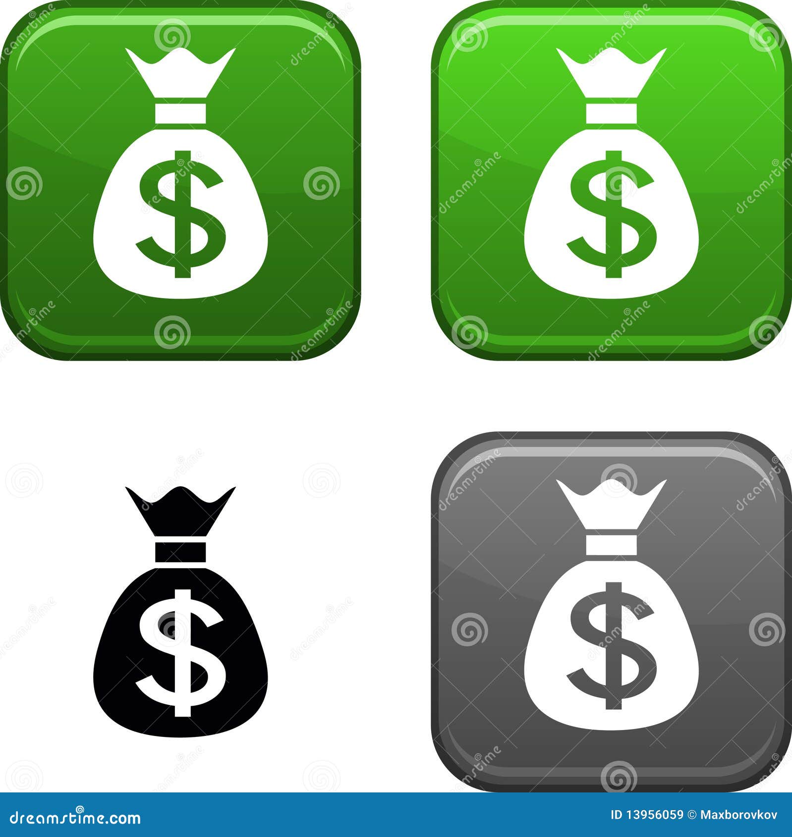 Money button. stock vector. Illustration of icons, button - 13956059