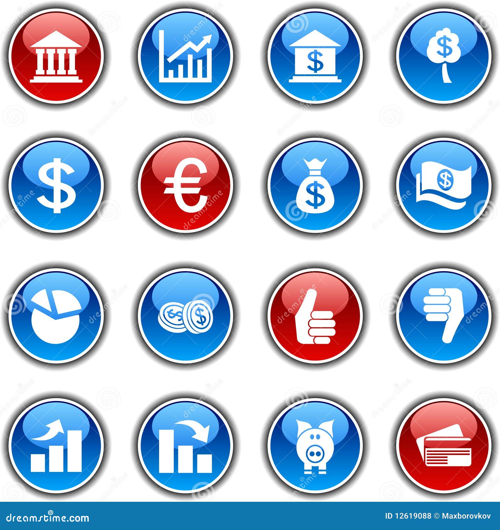 Money buttons. stock vector. Illustration of buttons - 12619088