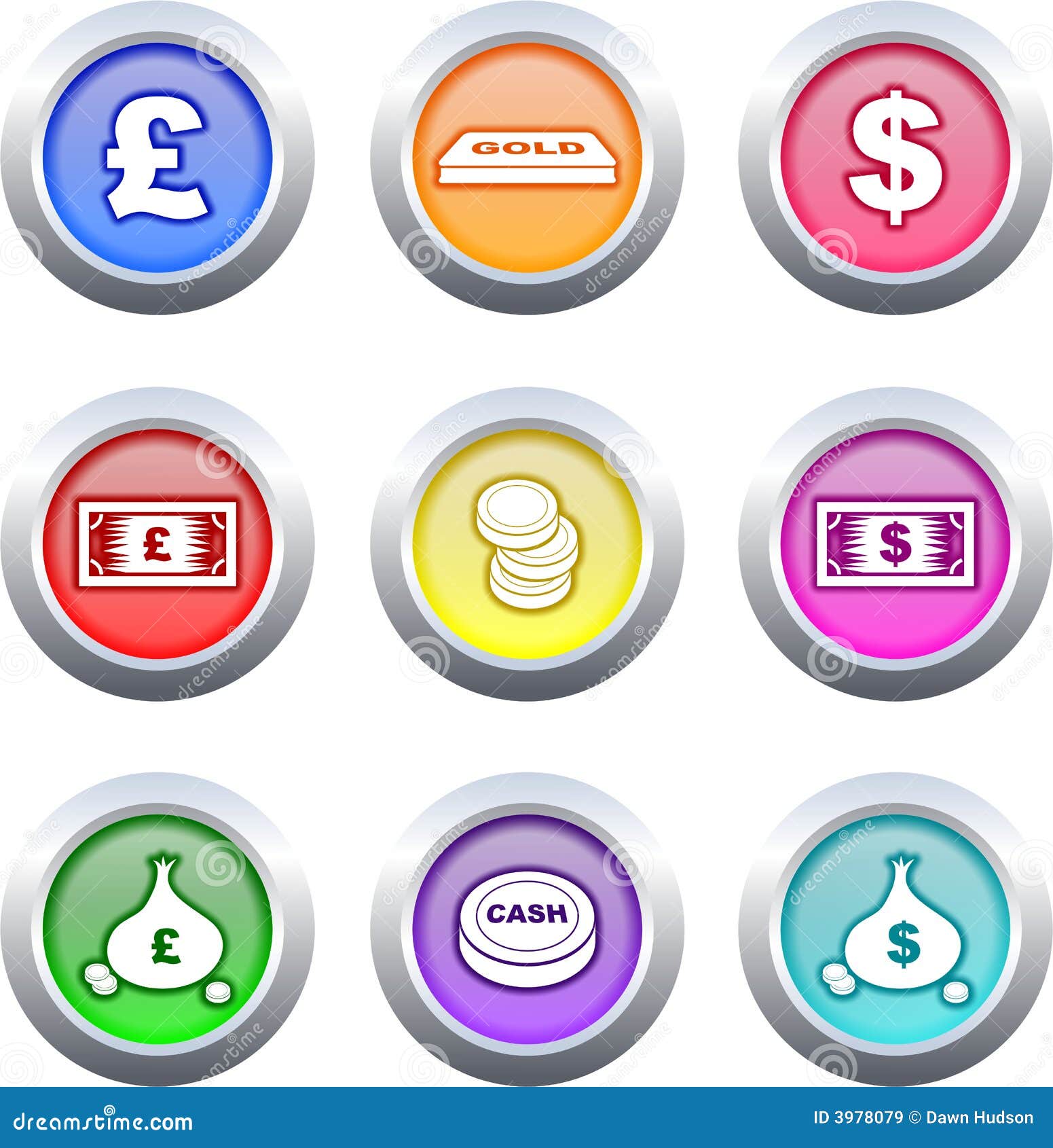 Money buttons stock illustration. Illustration of decoration - 3978079