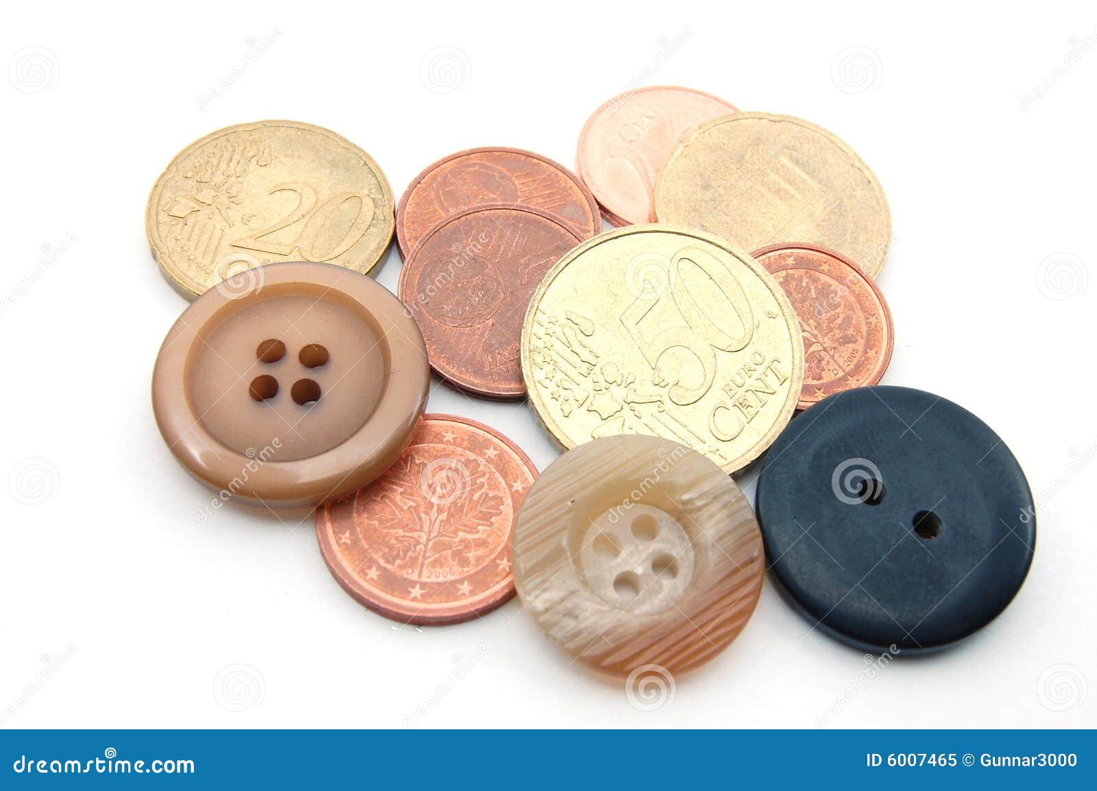 Money and Buttons stock image. Image of isoliert, poorness - 6007465