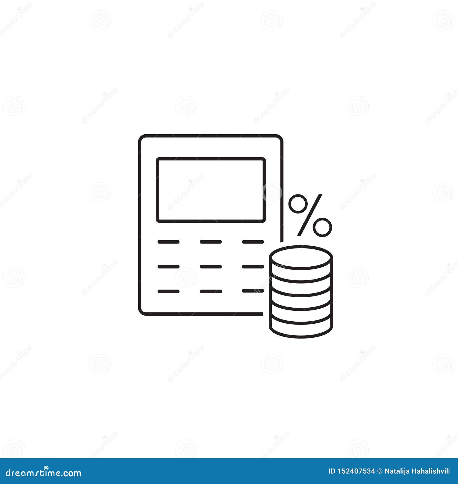 Calculation Line Icons. Icon, Pencil, Click, Money Bag, Percent ...
