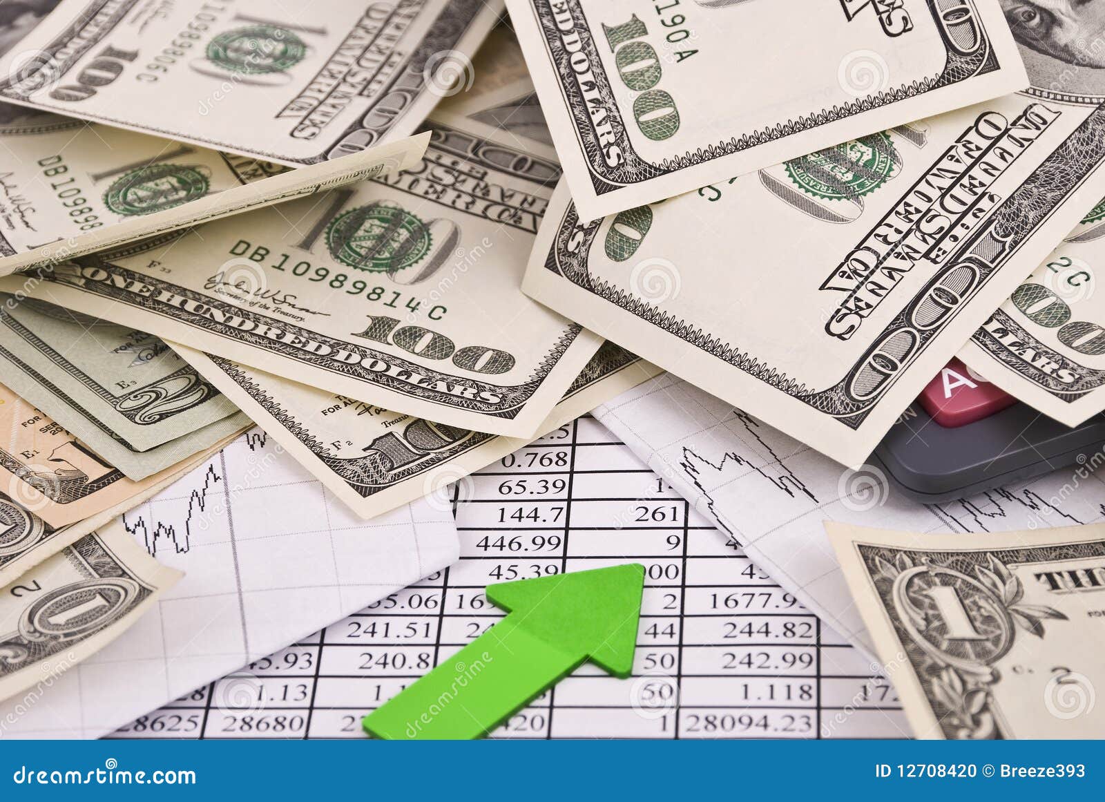 Money and calculator stock photo. Image of prize, graph - 12708420