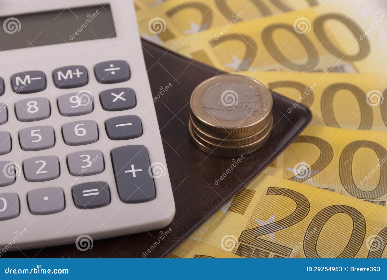 Money and calculator stock image. Image of yellow, business - 29254953