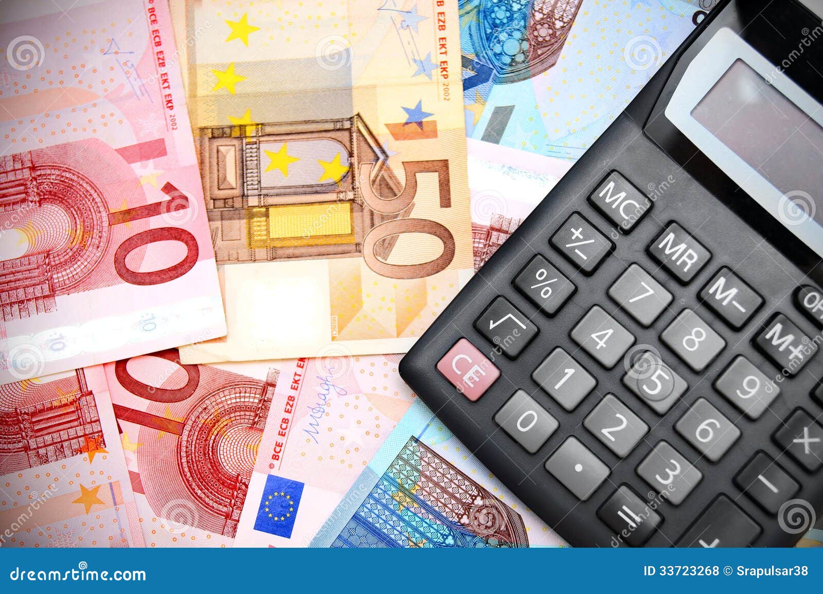Money and the calculator. stock photo. Image of button - 33723268