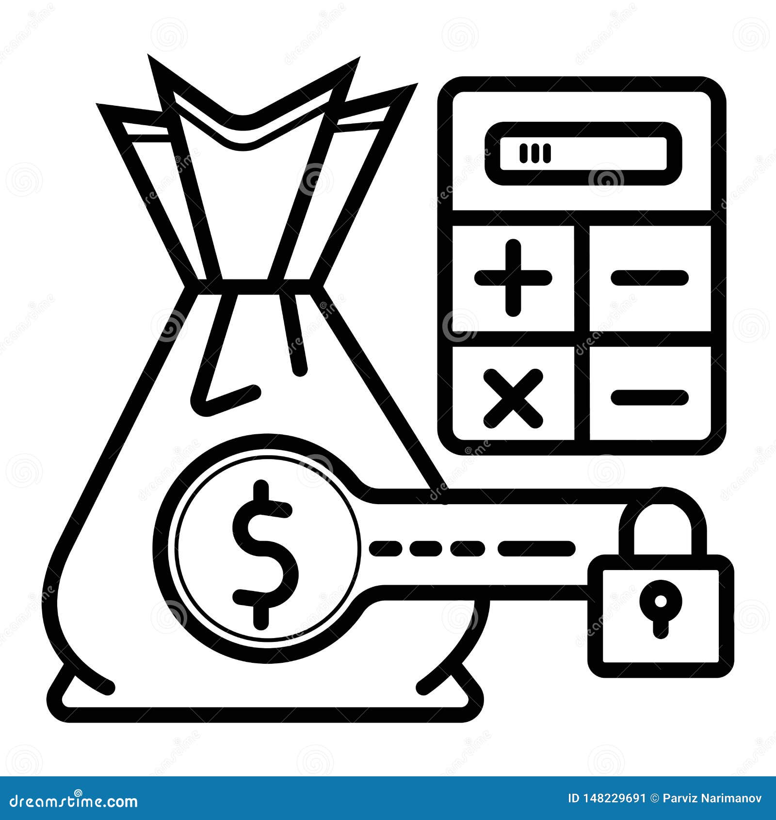 Money and calculator icon stock illustration. Illustration of coin ...