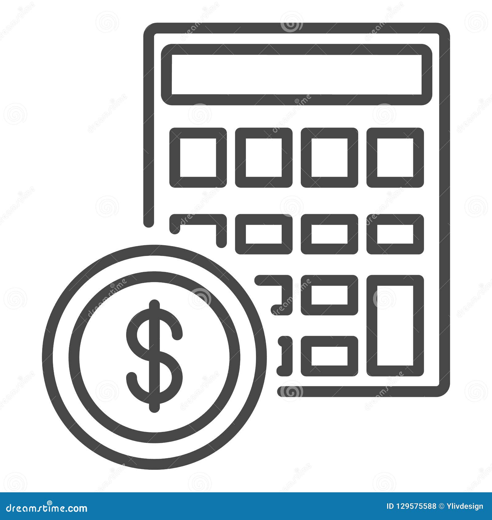 Money Calculator Icon, Outline Style Stock Vector - Illustration of ...