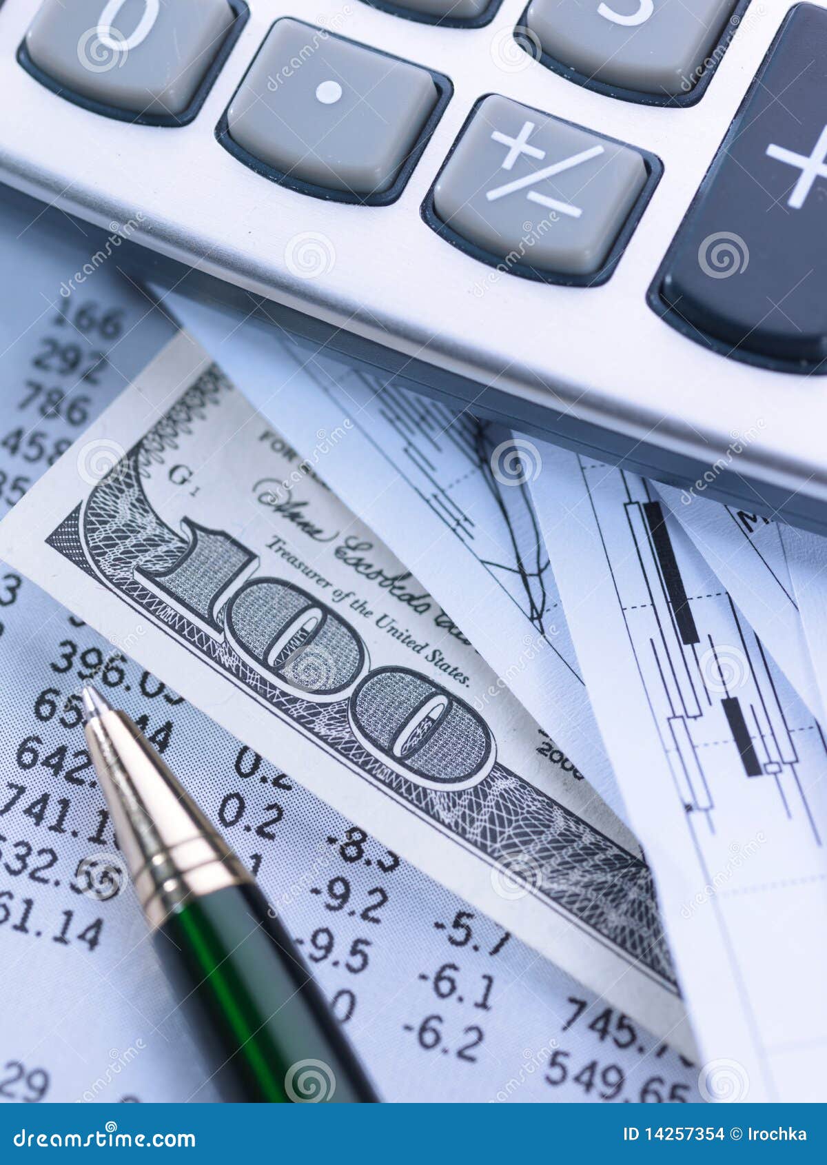 Money calculator and pen stock photo. Image of dollar - 14257354