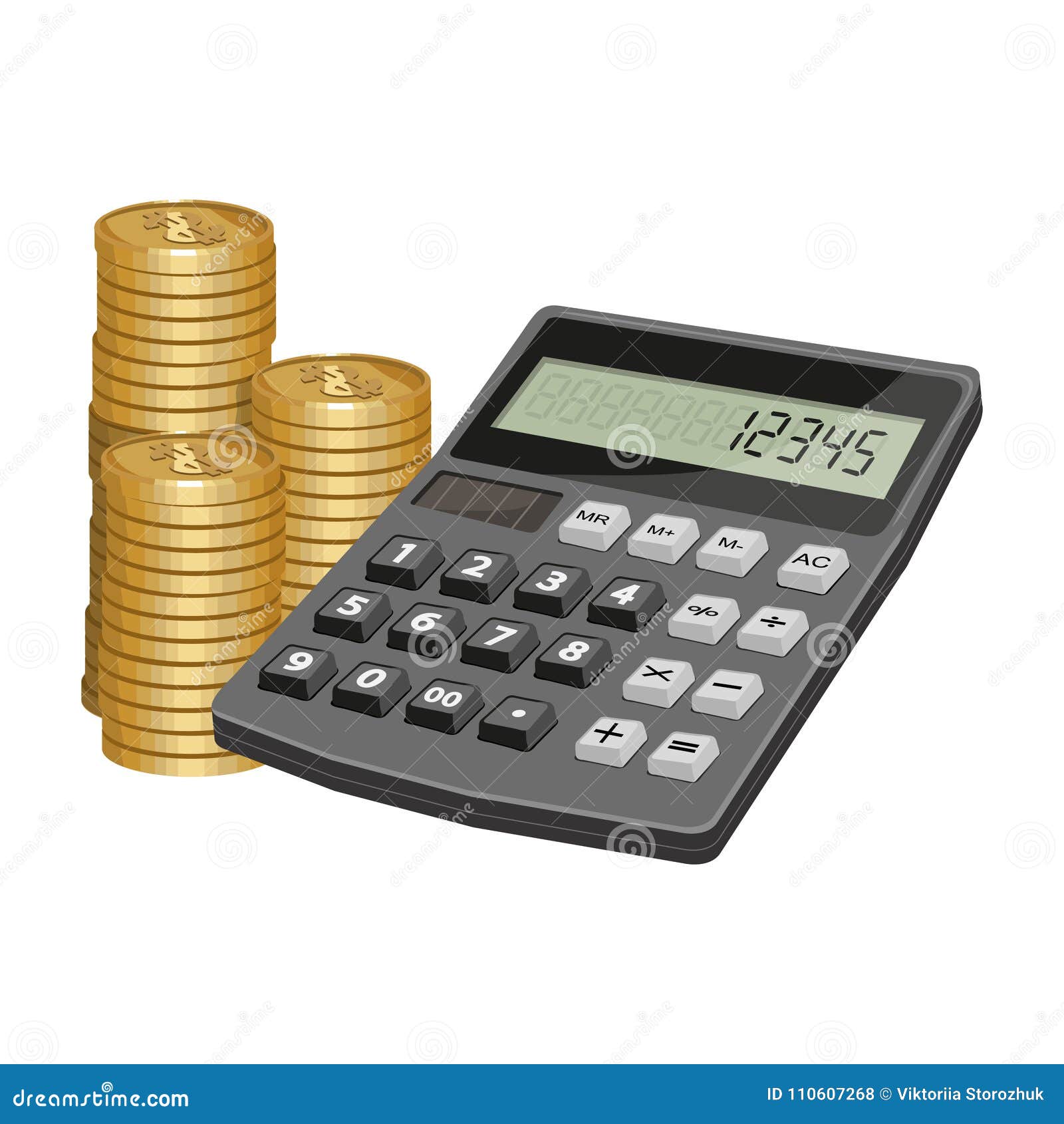 Vector Image Money and Calculator Stock Vector - Illustration of color ...