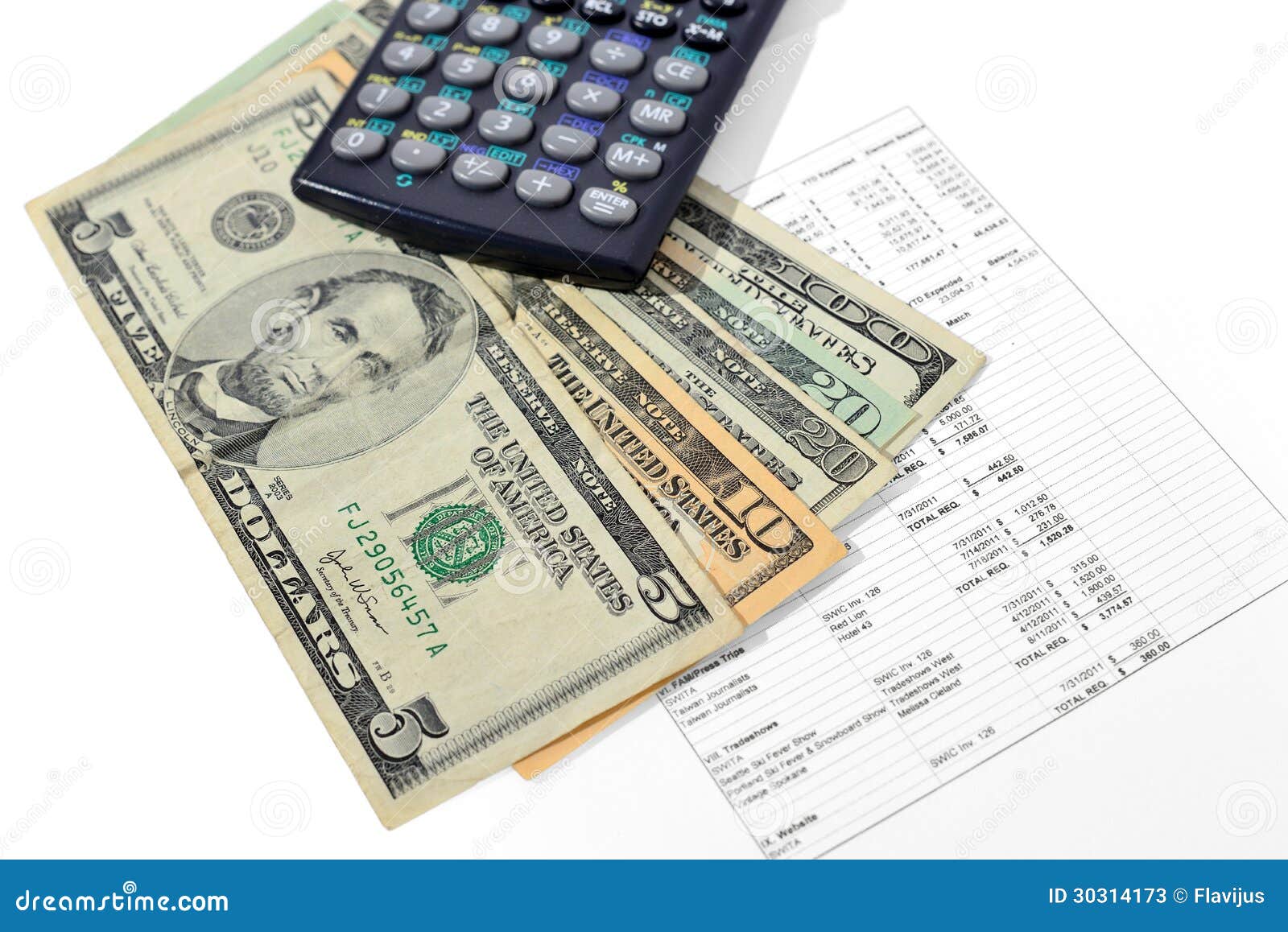 Money and calculator stock image. Image of bank, closeup - 30314173