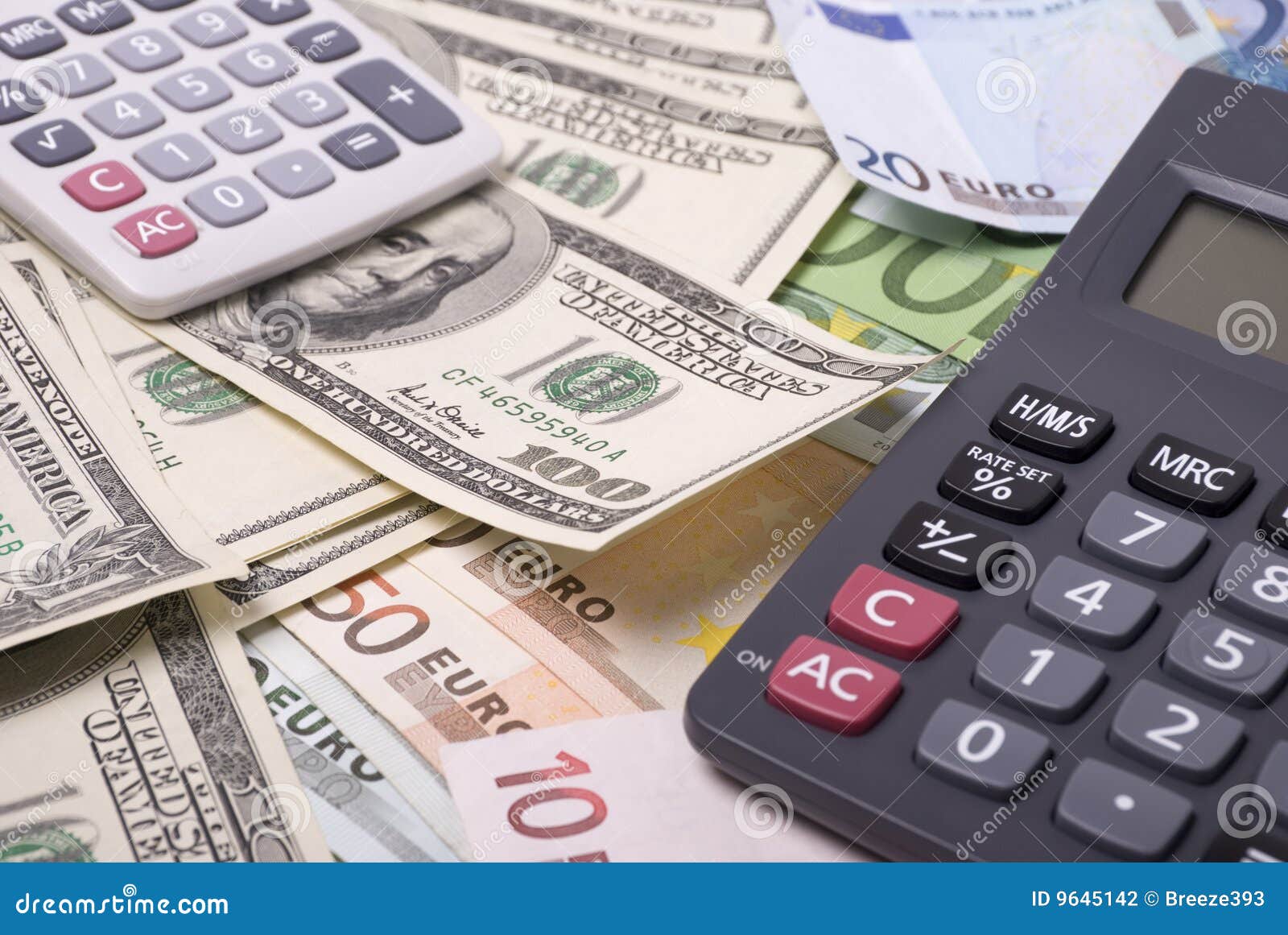 Money and calculators stock photo. Image of profit, currency - 9645142
