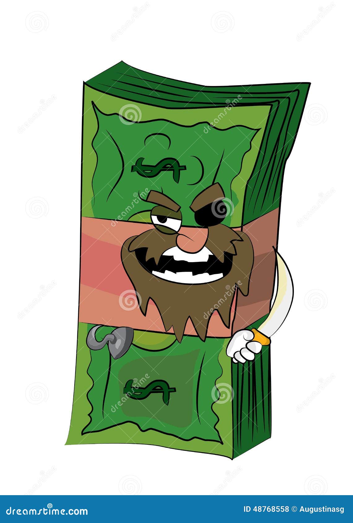 Money cartoon stock illustration. Illustration of green - 48768558