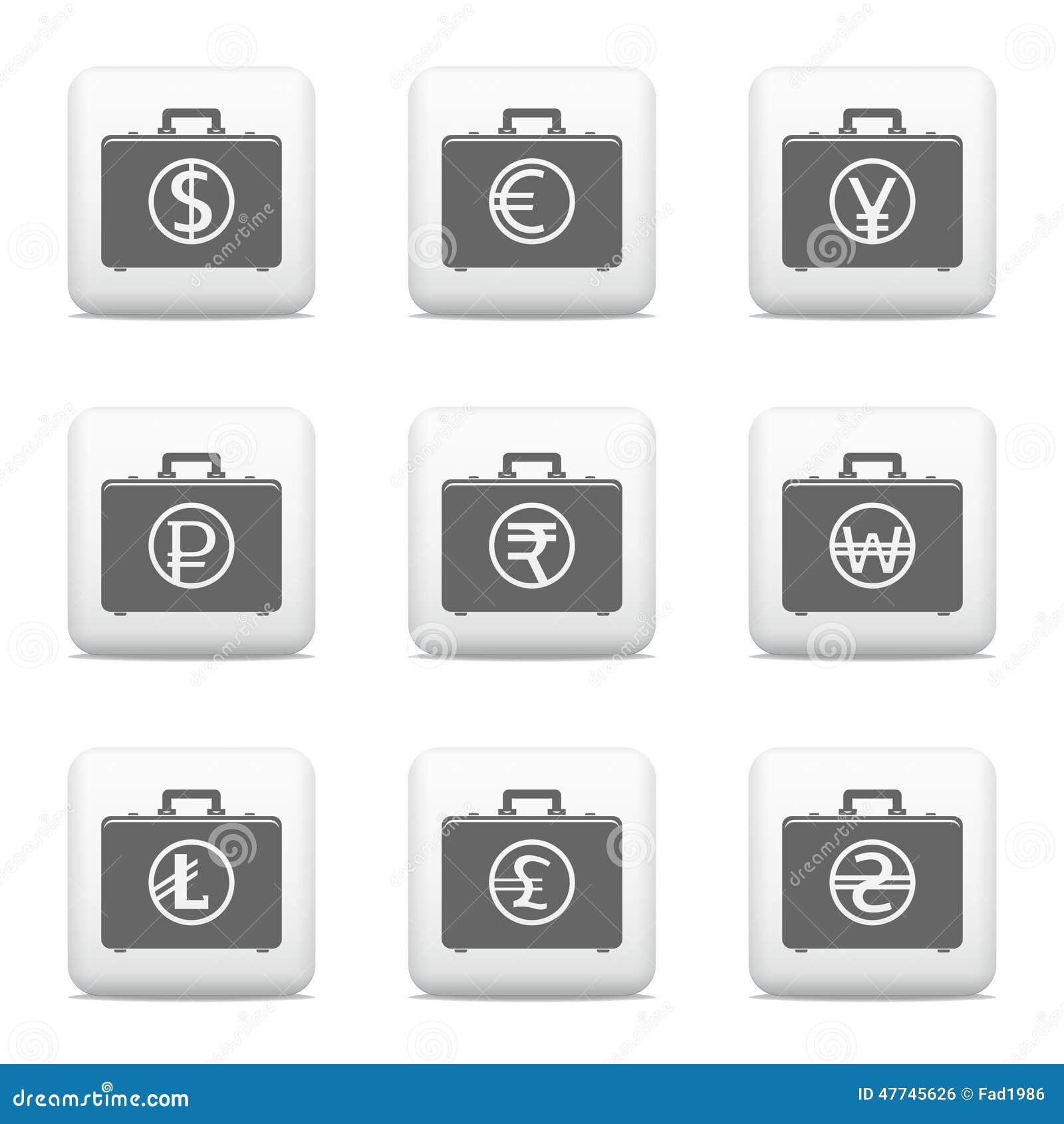 Money Case with Currency Symbols Stock Vector - Illustration of icon ...