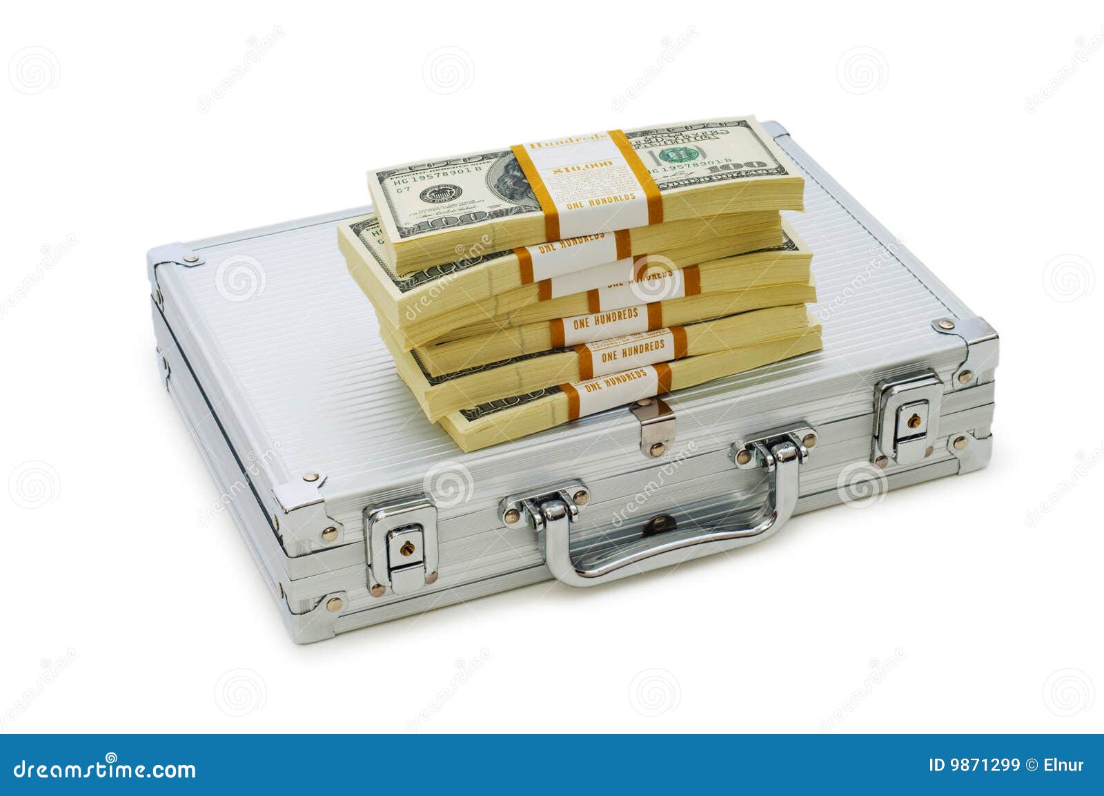 Money in the case isolated stock image. Image of abundance - 9871299