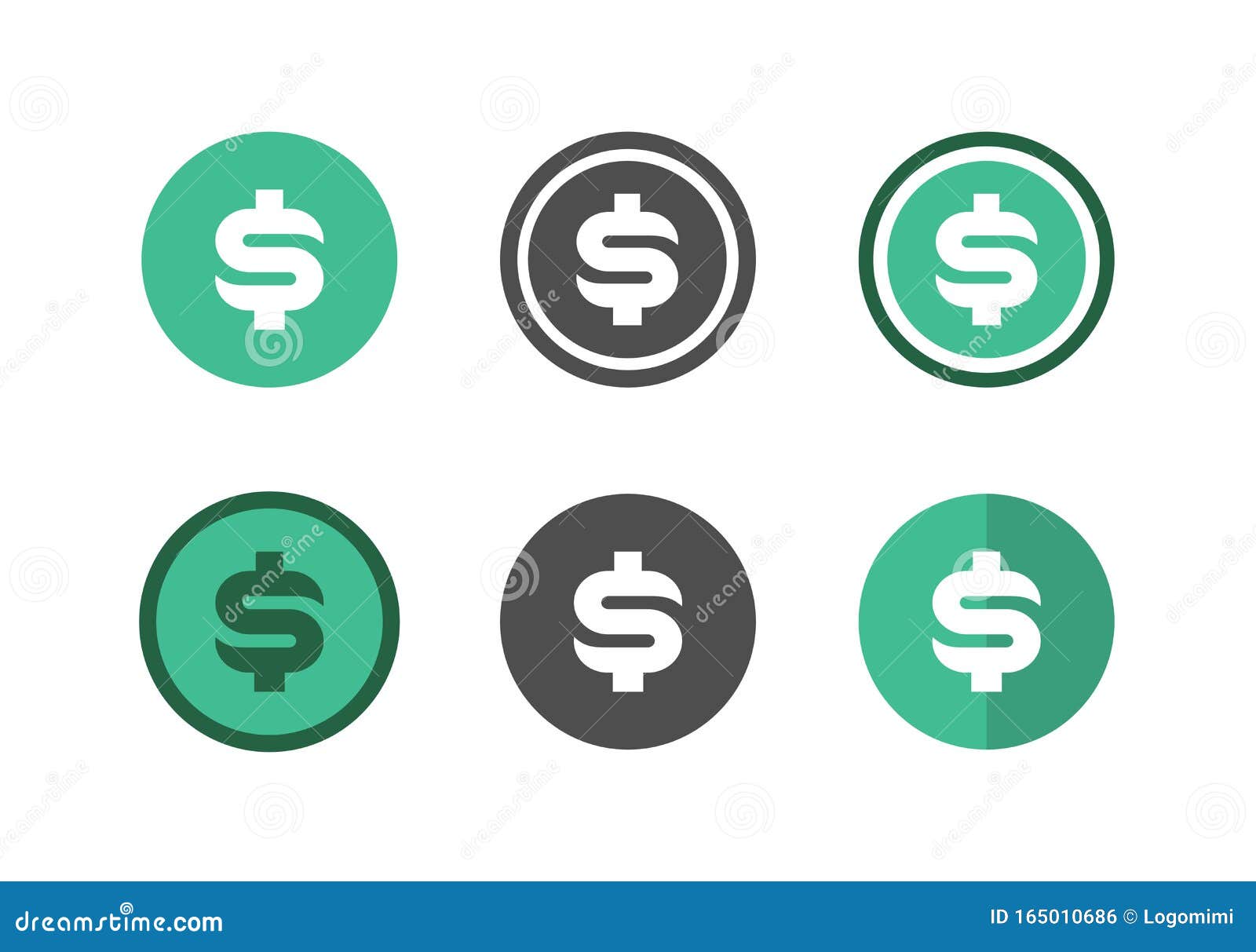 Money Cash Icon Set, Earning Symbol Design - Vector Stock Vector ...