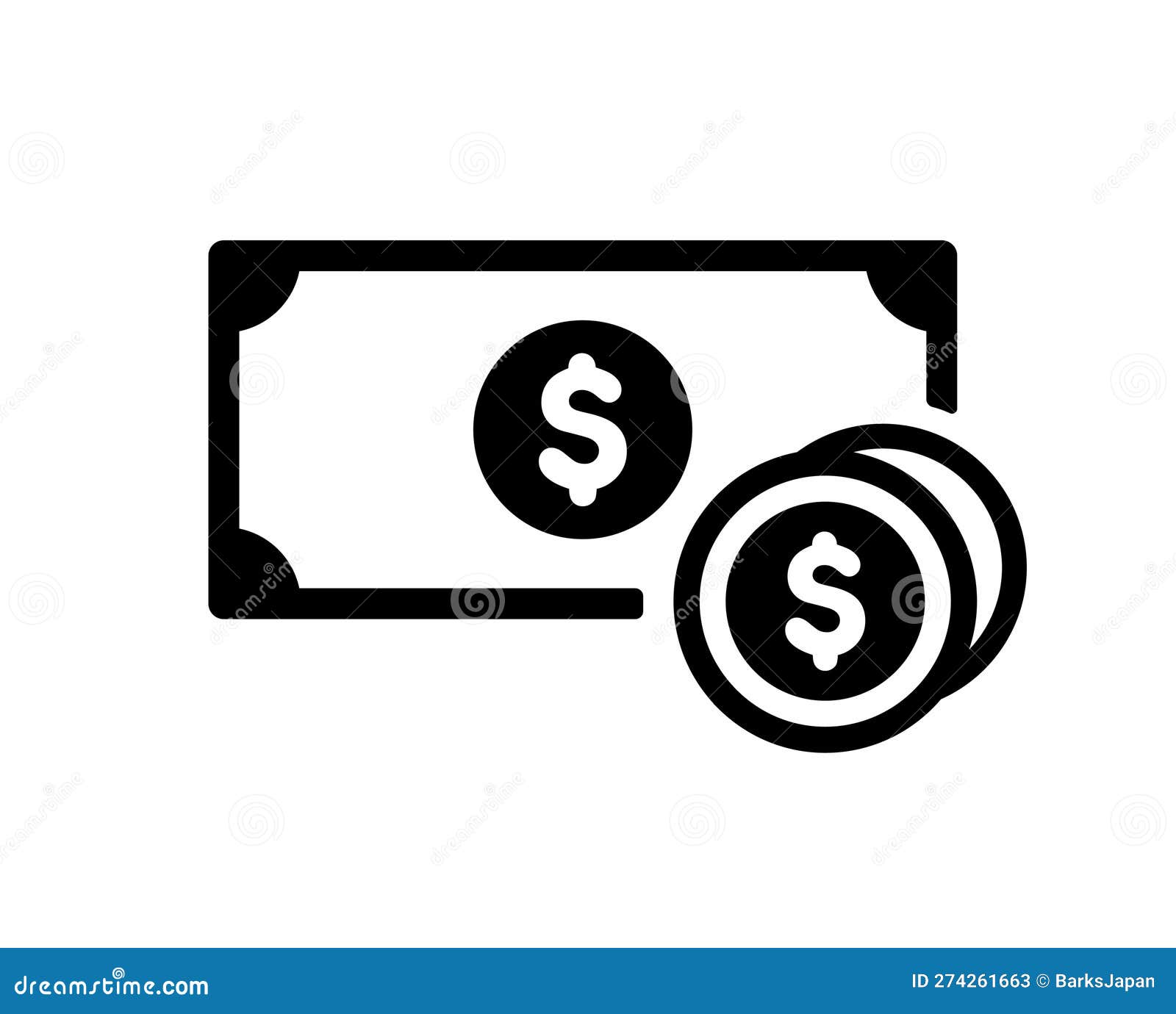 Money Cash Vector Icon Illustration ( US Dollar Stock Vector ...
